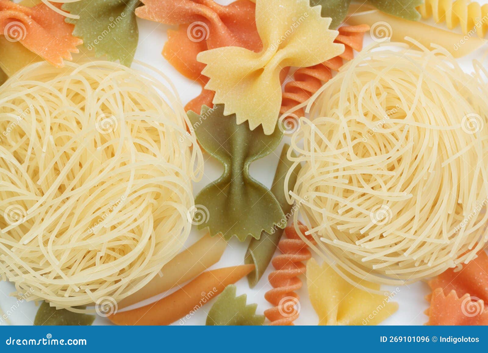 Tricolor Macaroni of Different Types Stock Photo - Image of italian ...