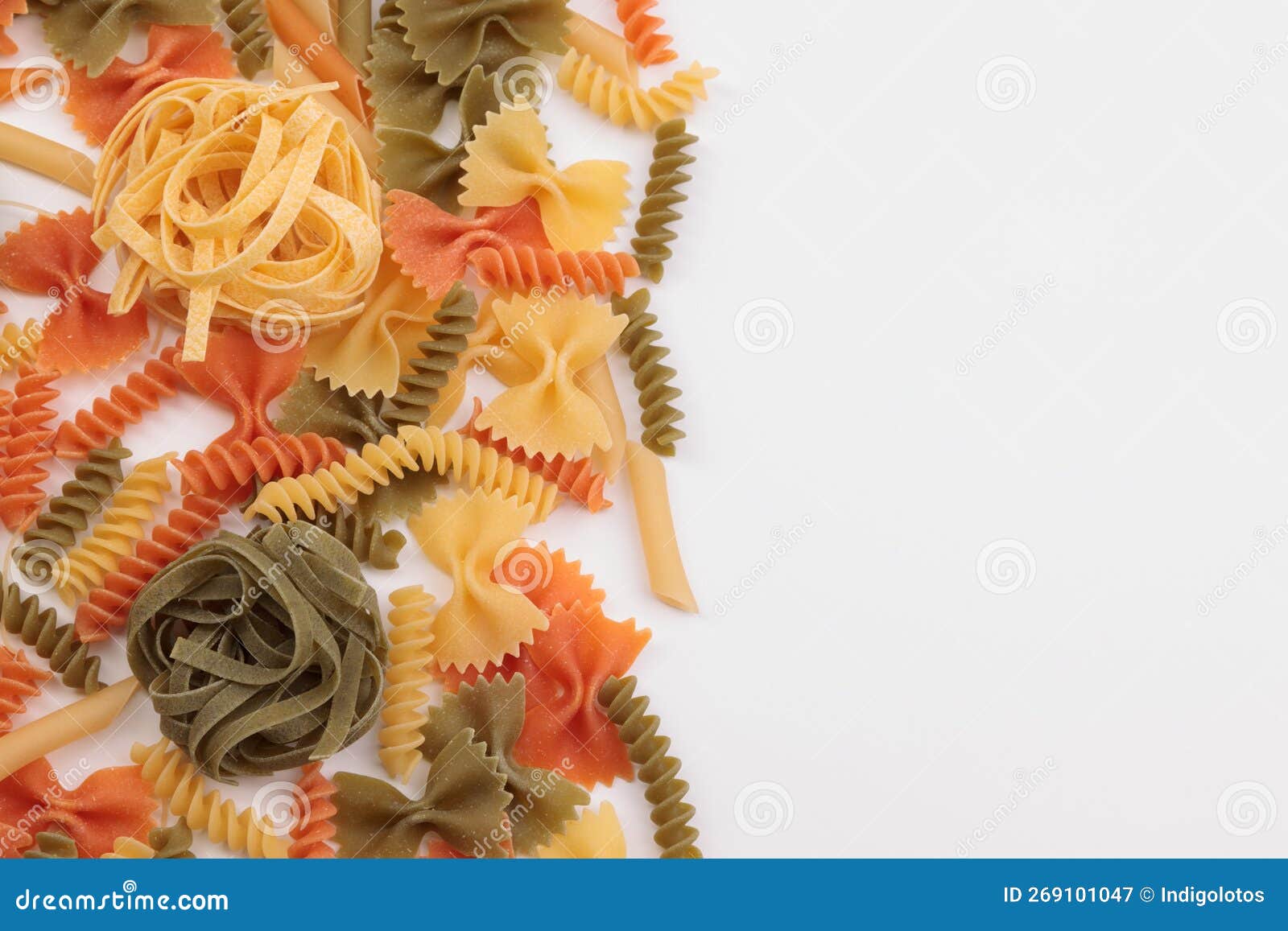 Tricolor Macaroni of Different Types Stock Image - Image of colored ...
