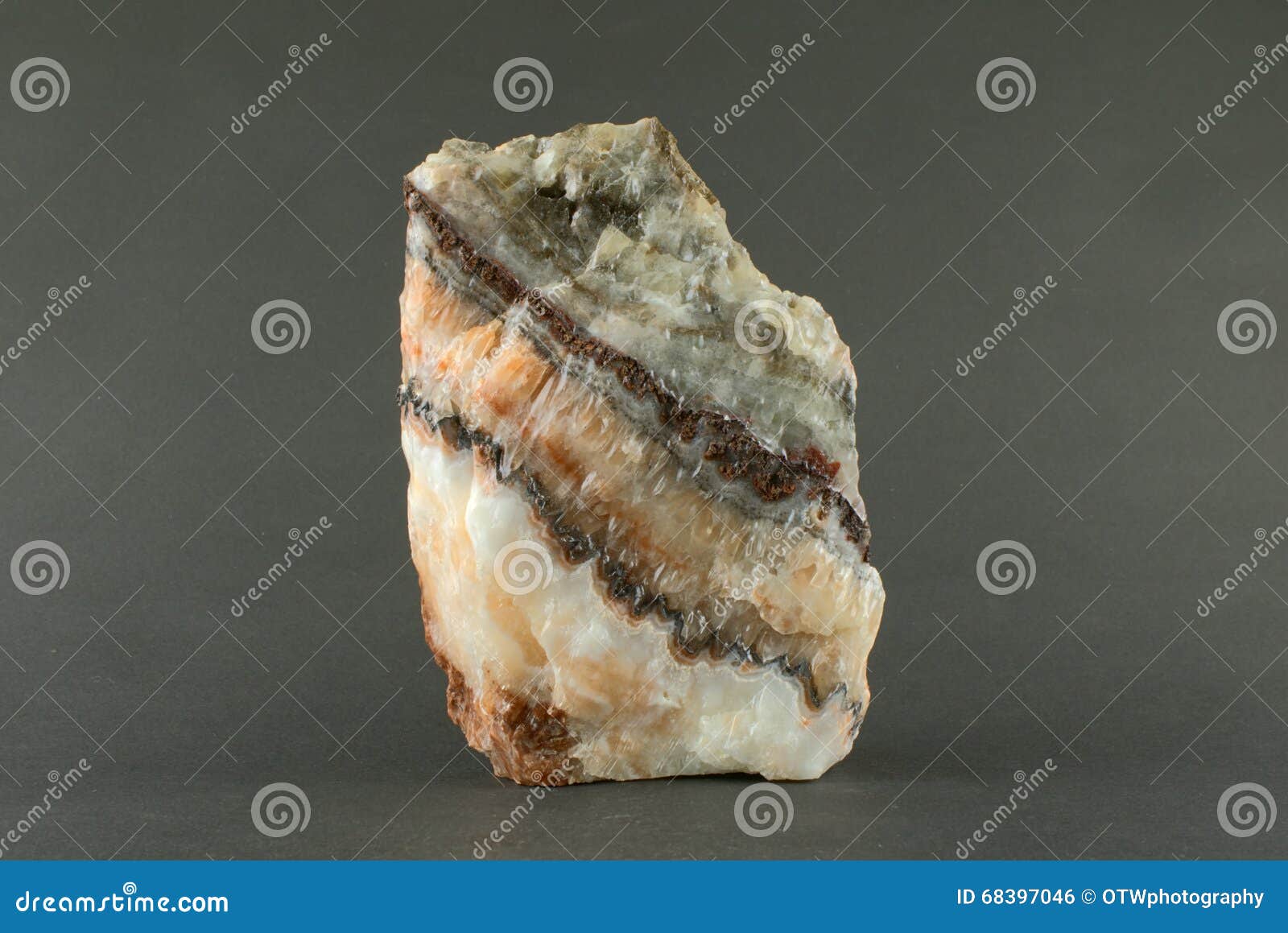 Tricolored Calcite stock photo. Image of matrix, large - 68397046