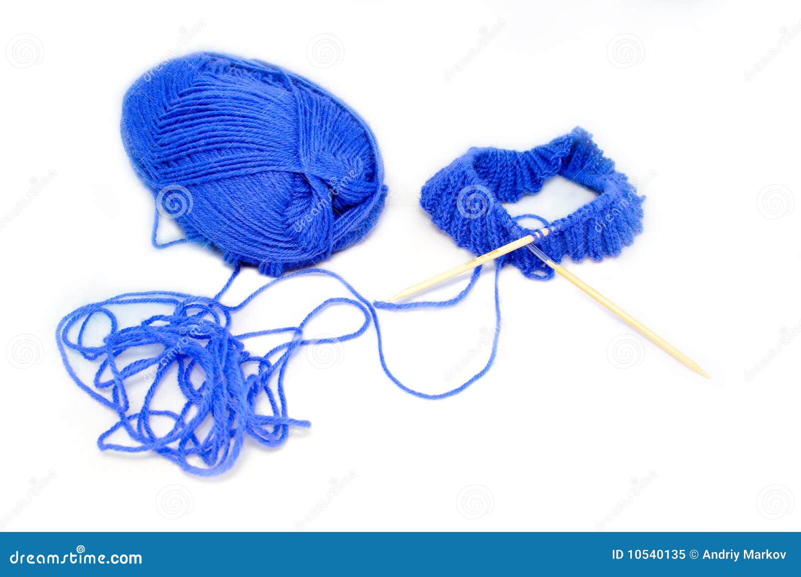 Tricotage image stock. Image of chaîne, bleu, fibre, coton - 10540135