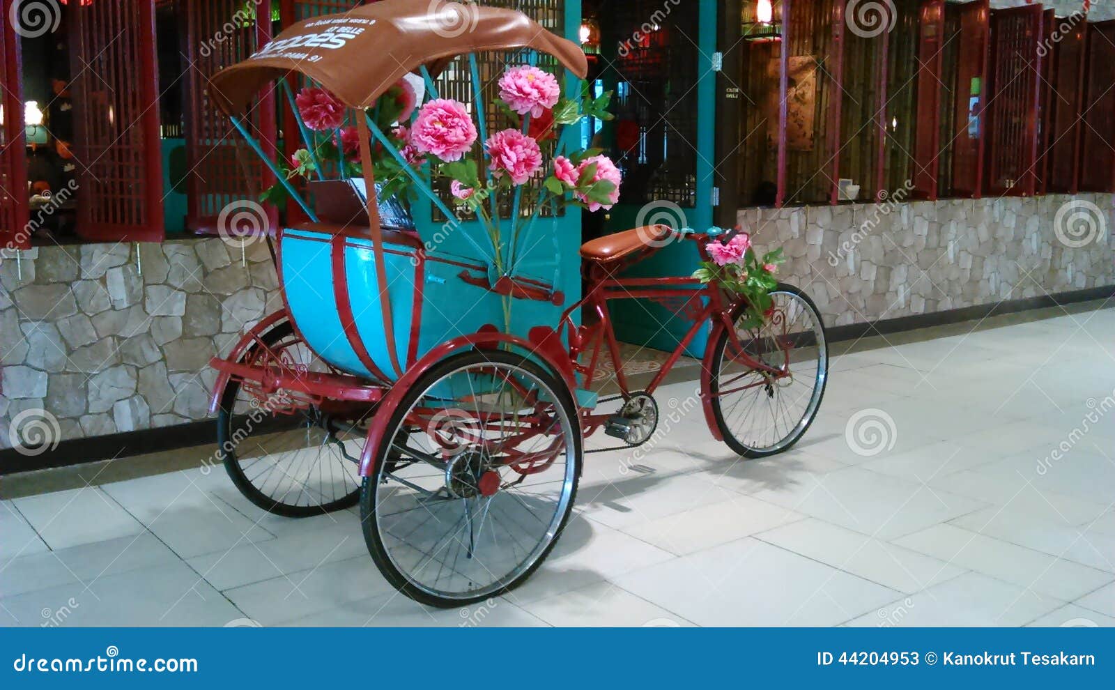 Tricycle stock image. Image of colourful, flowers, tricycle - 44204953
