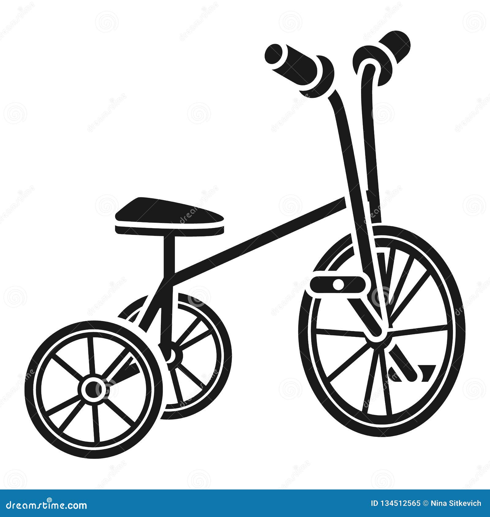 Tricycle Icon, Simple Style Stock Vector - Illustration of ride, girl ...