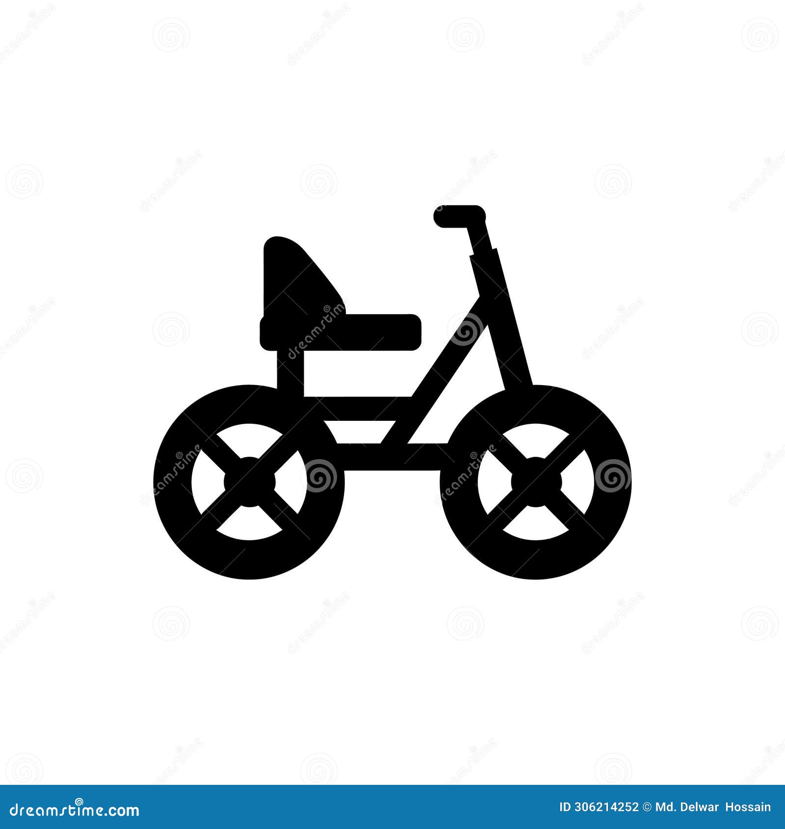 Tricycle icon stock vector. Illustration of threewheeler - 306214252