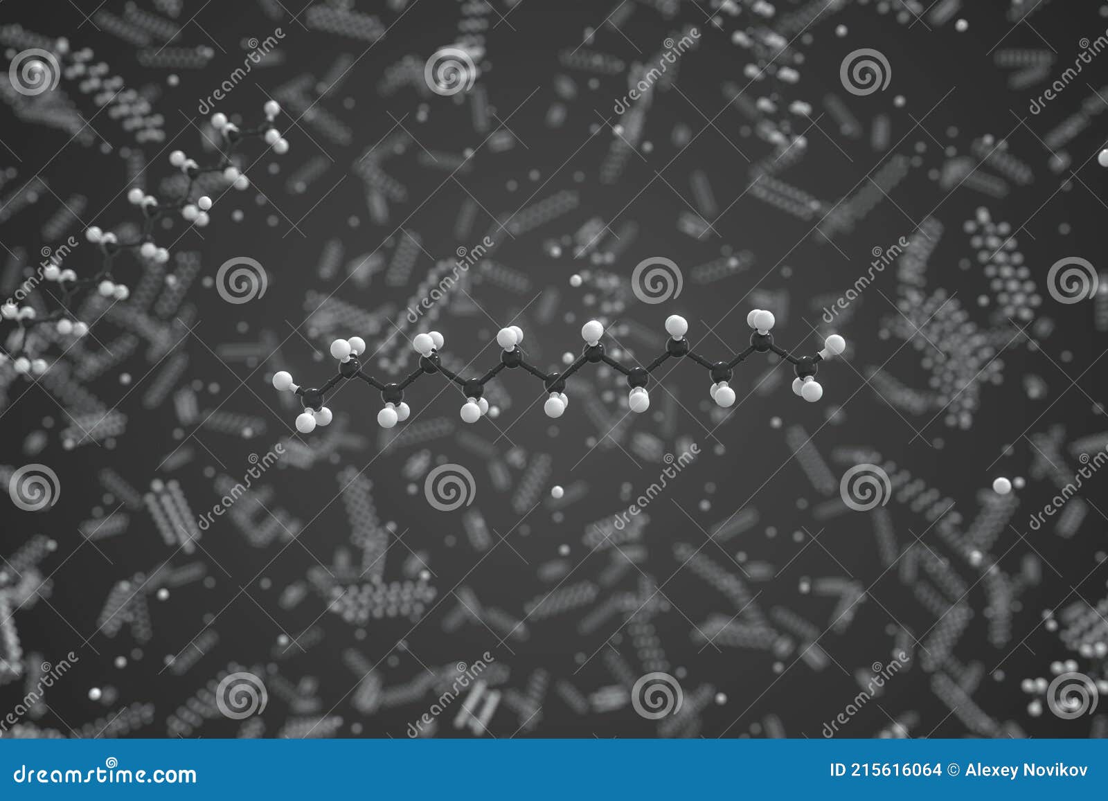 Tridecane Molecule Made with Balls, Conceptual Molecular Model ...