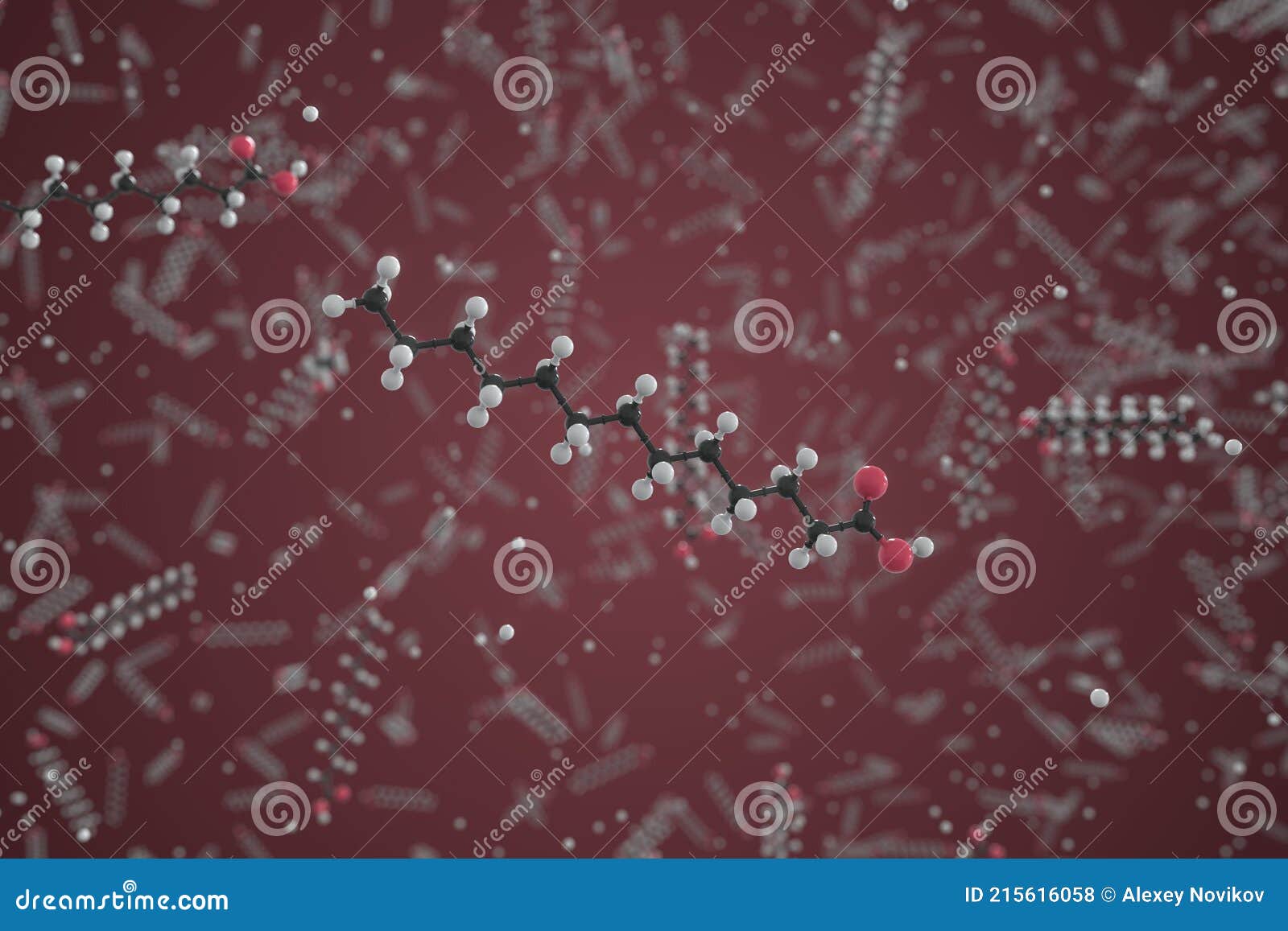 Tridecanoic Acid Molecule, Ball-and-stick Molecular Model. Chemical 3d ...