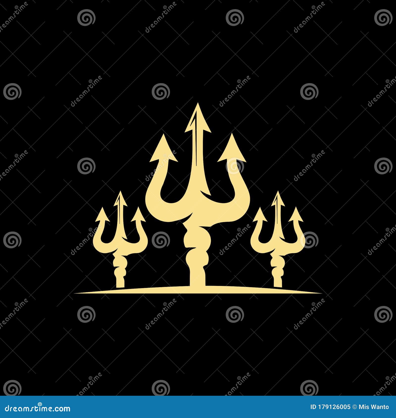 Trident Design Vector and Poseidon Icon Illustration Template Stock ...