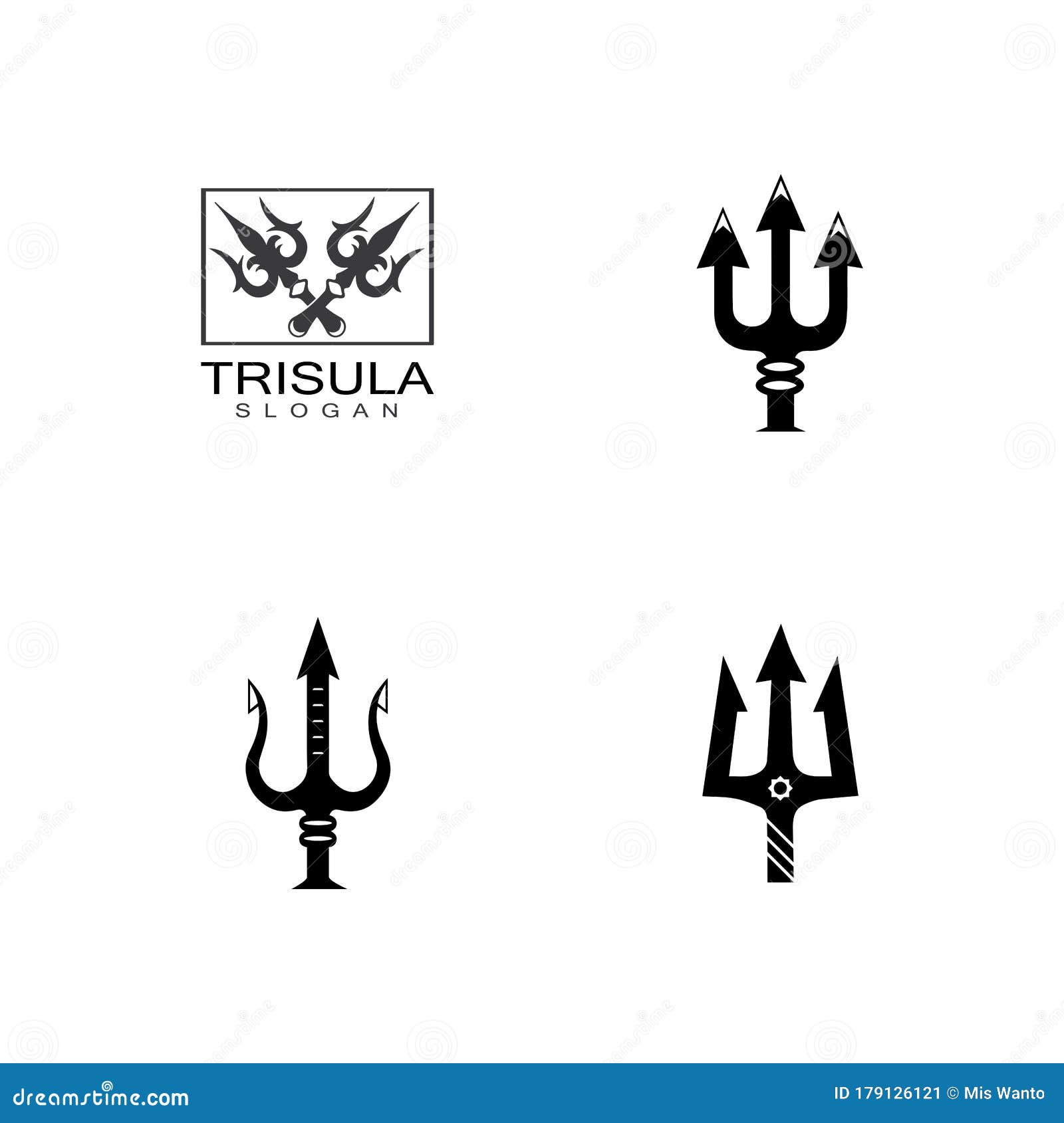Trident Design Vector and Poseidon Icon Illustration Template Stock ...