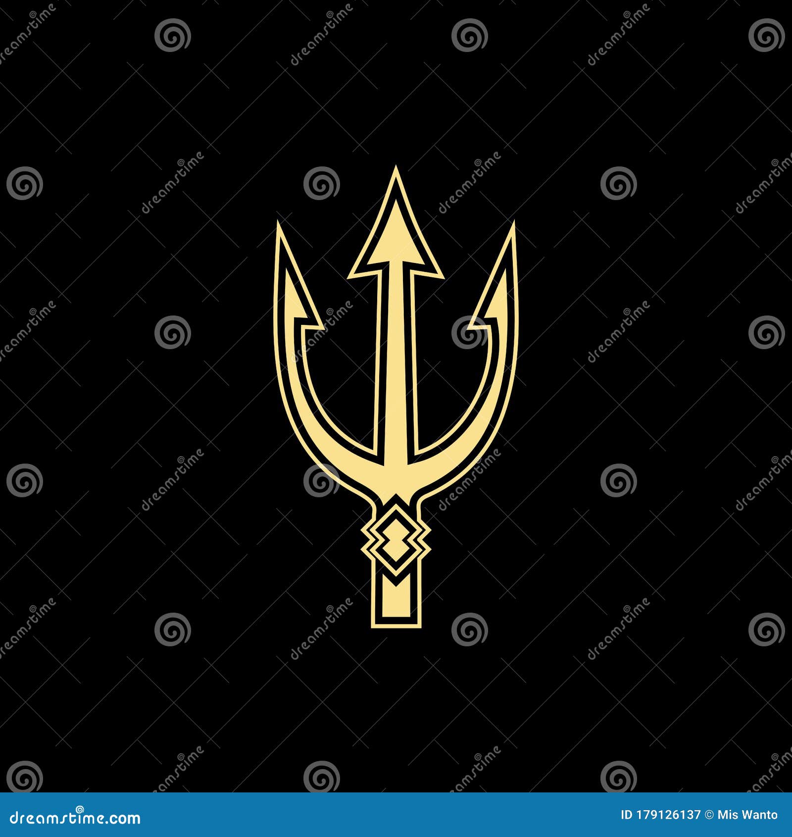 Trident Design Vector and Poseidon Icon Illustration Template Stock ...
