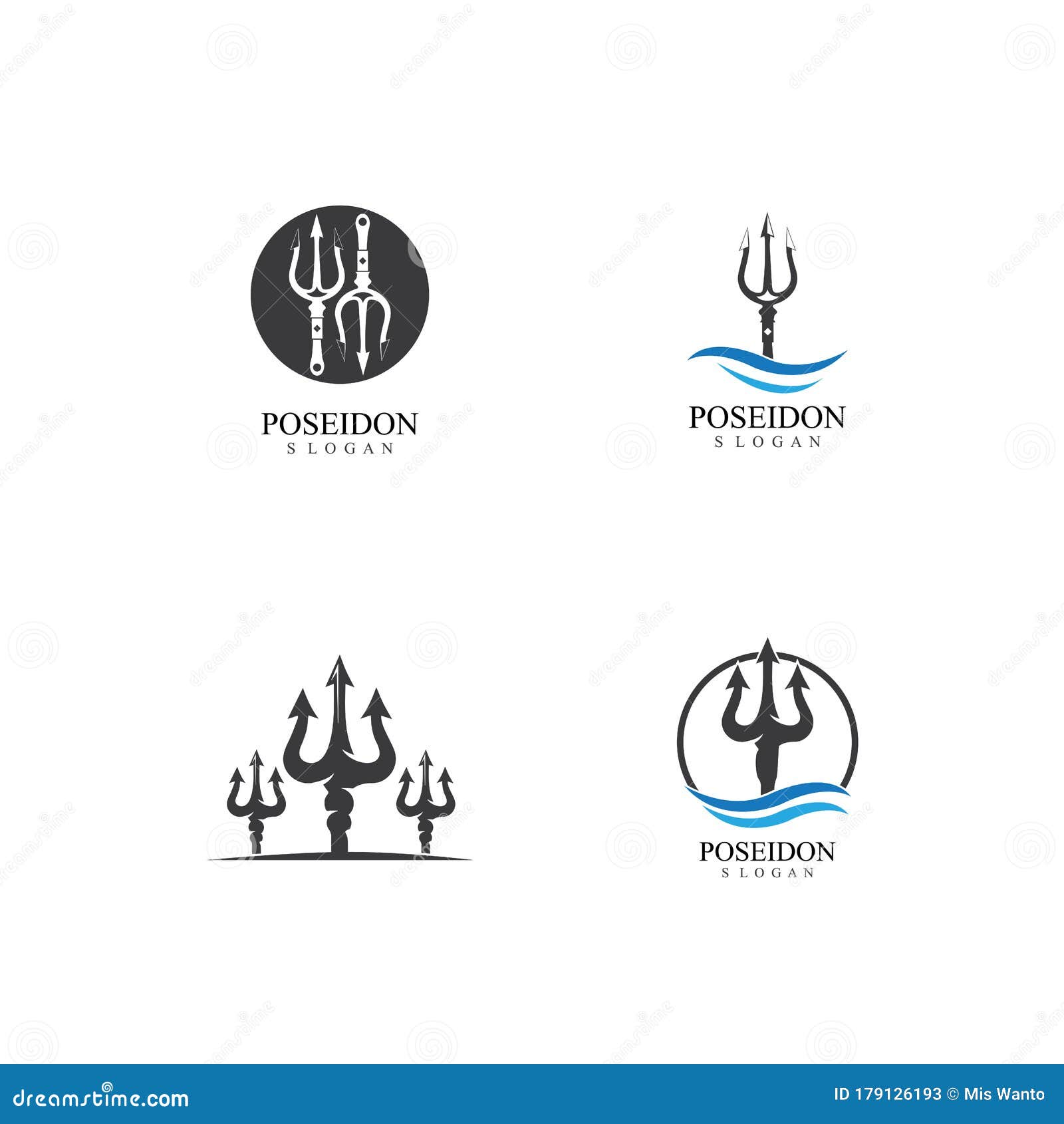 Trident Design Vector and Poseidon Icon Illustration Template Stock ...