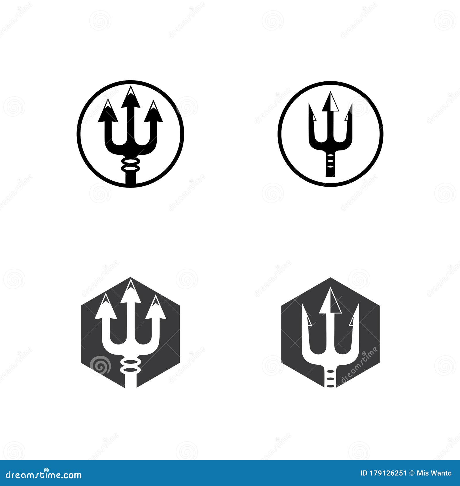 Trident Design Vector and Poseidon Icon Illustration Template Stock ...