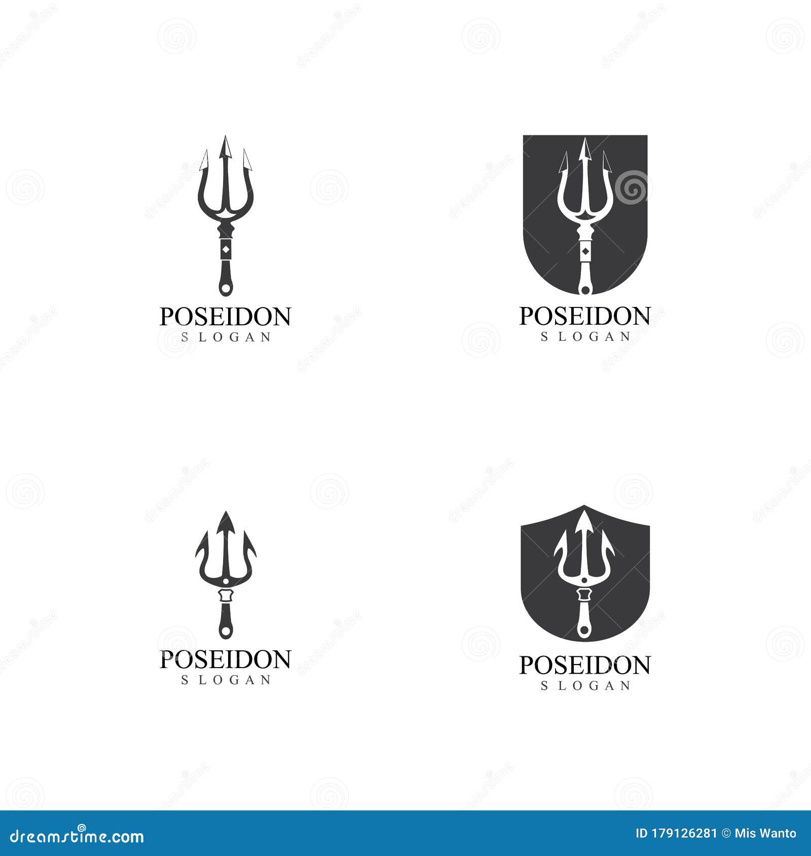 Trident Design Vector and Poseidon Icon Illustration Template Stock ...