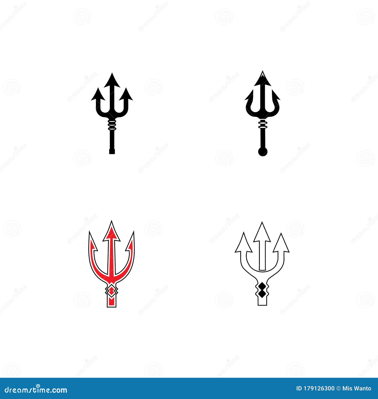 Trident Design Vector and Poseidon Icon Illustration Template Stock ...