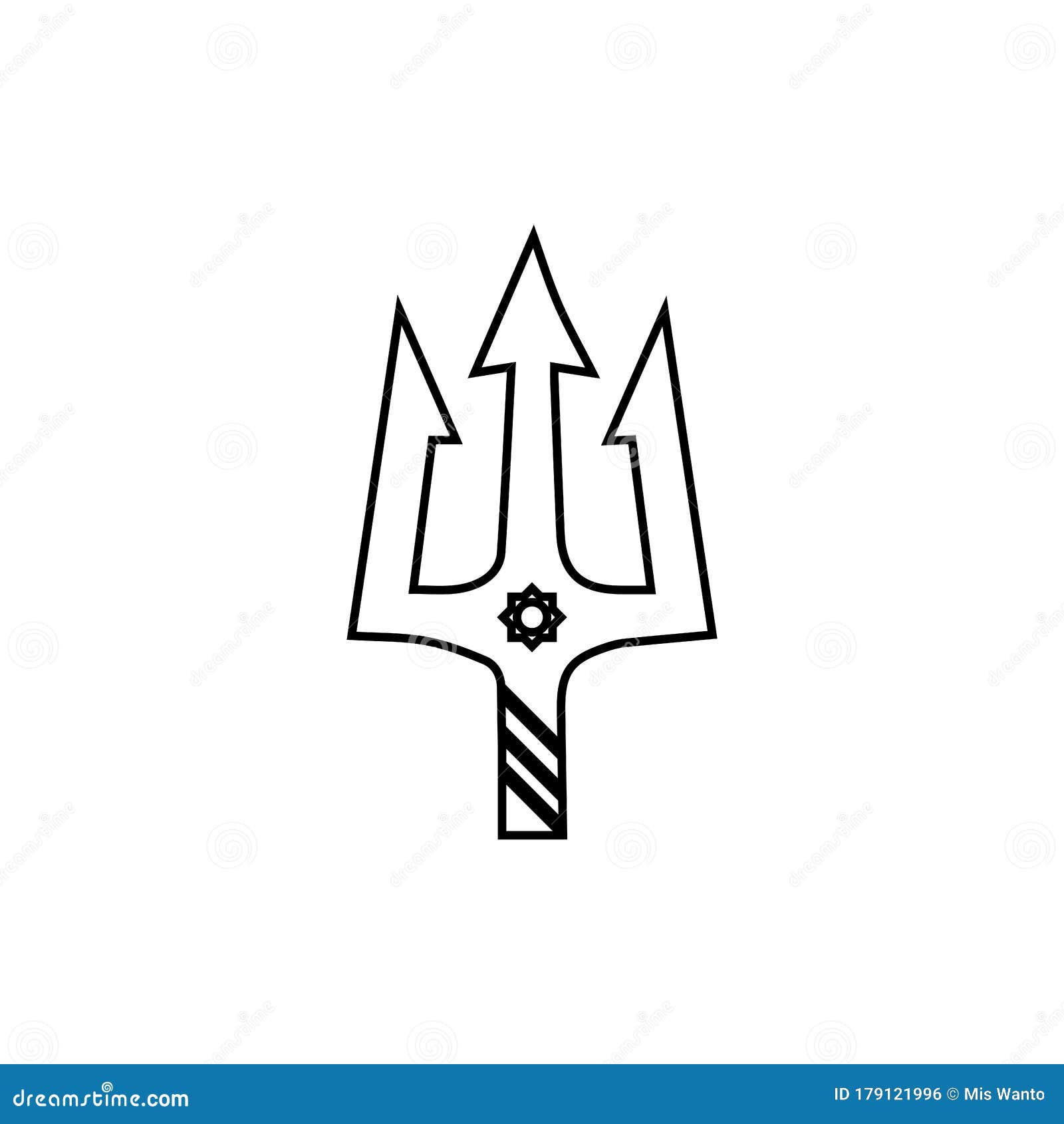 Trident Design Vector and Poseidon Icon Illustration Template Stock ...
