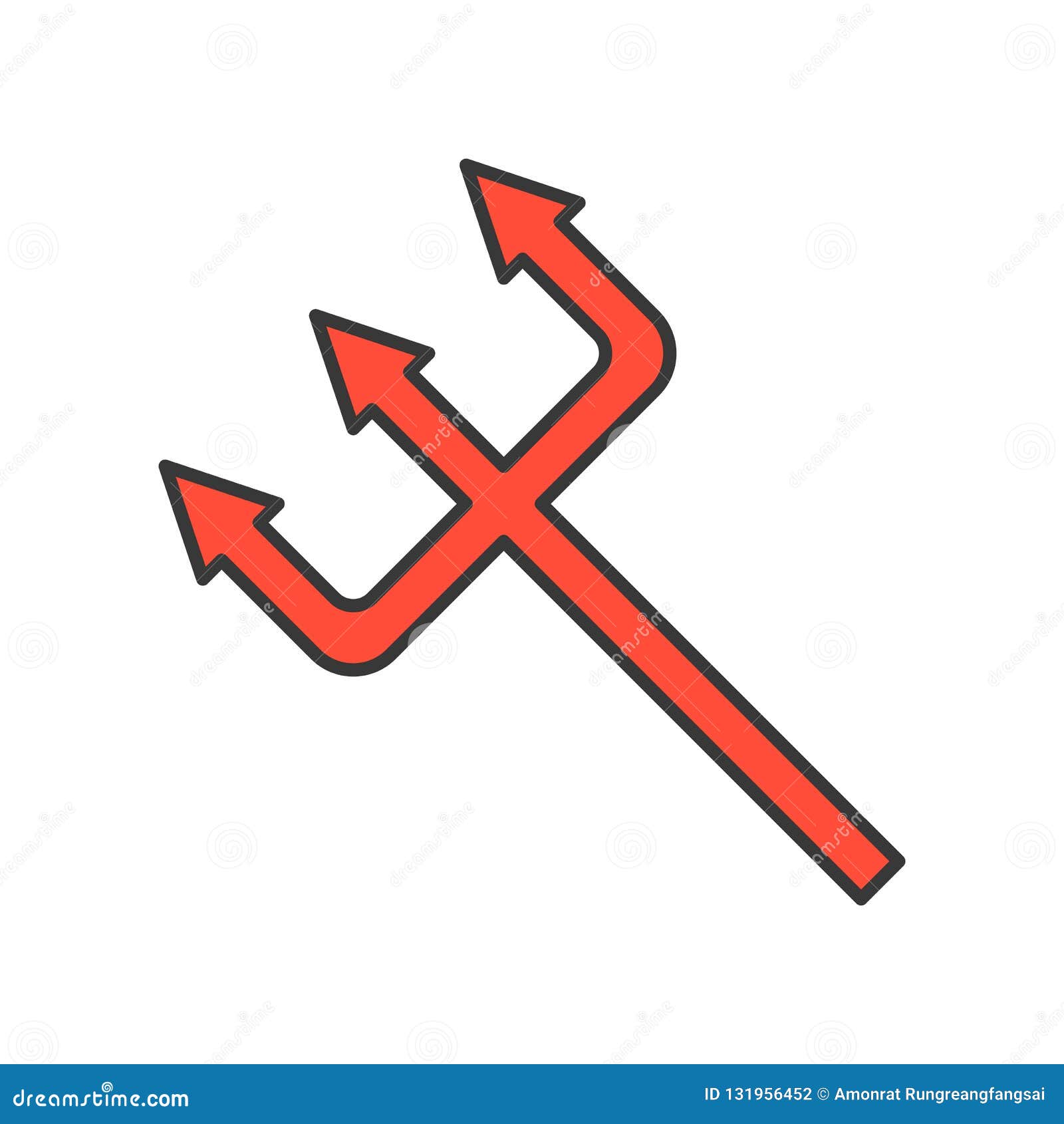 Trident or Devil Fork, Halloween Related Icon, Filled Outline De Stock ...