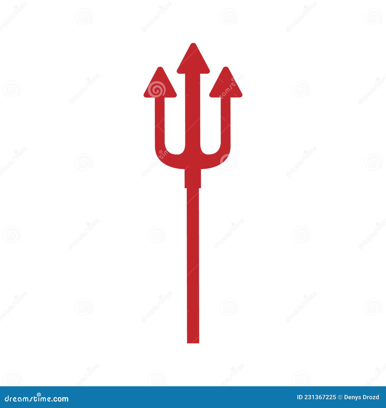 Trident With A Hell Fire On A Yellow Background Vector Illustration ...