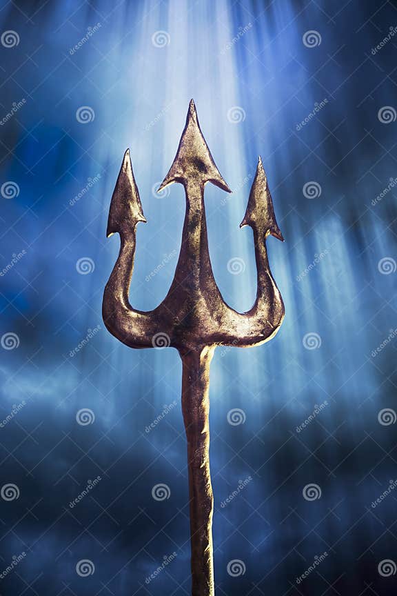 Trident on a Dramatic Background Stock Image - Image of mythology ...