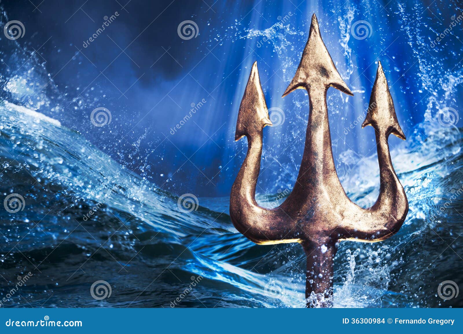 Trident on a Dramatic Background Stock Photo - Image of fantasy, weapon ...