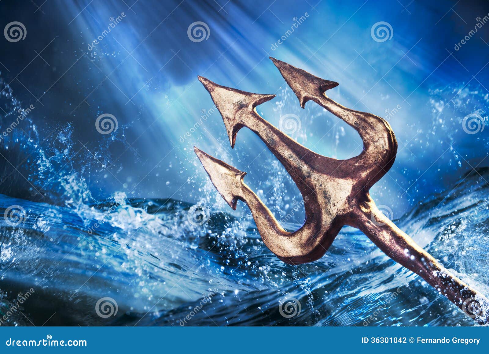 Trident on a Dramatic Background Stock Photo - Image of gods, element ...