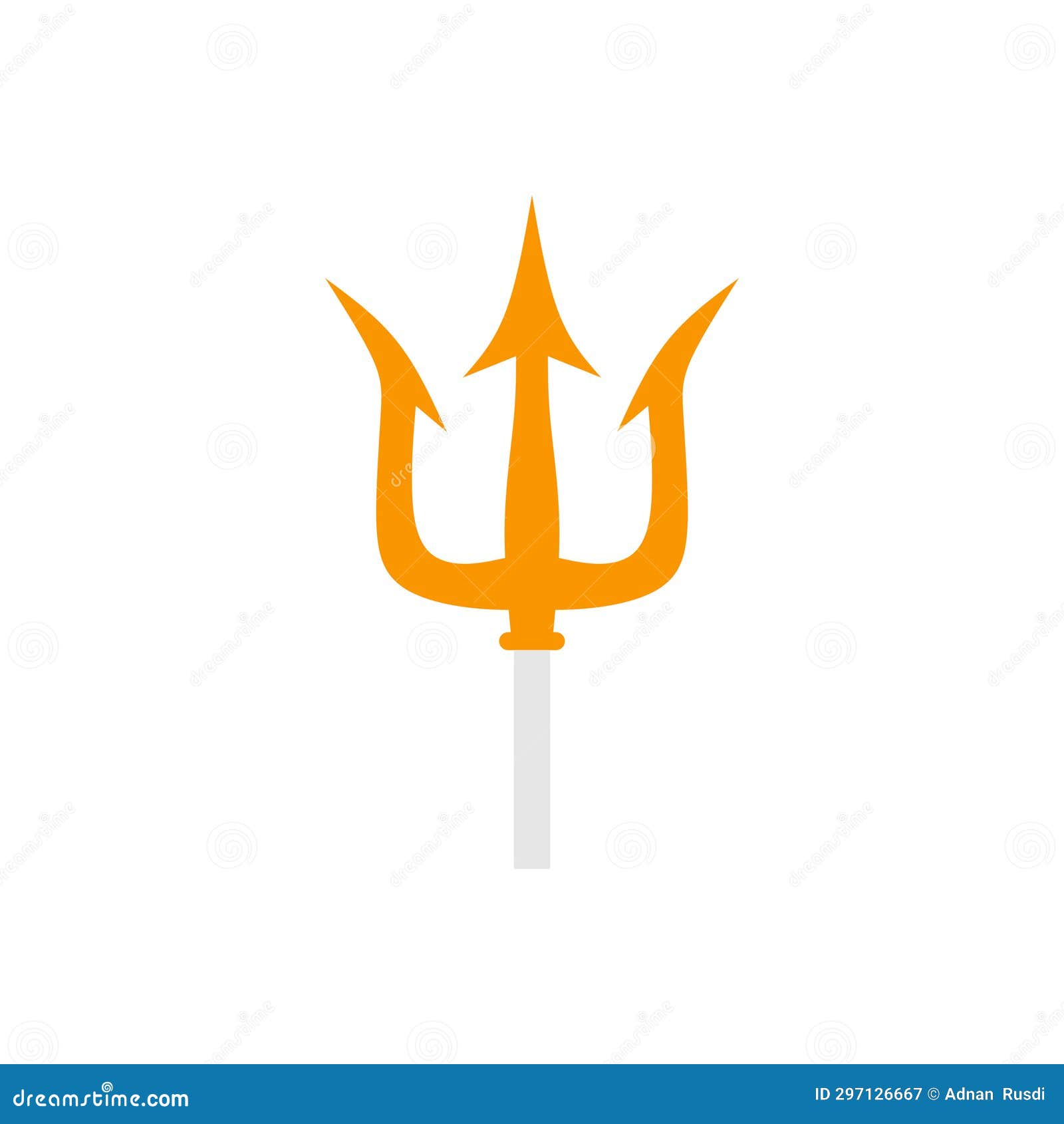 Trident Flat Design Vector Illustration. Golden Trident Weapon of ...