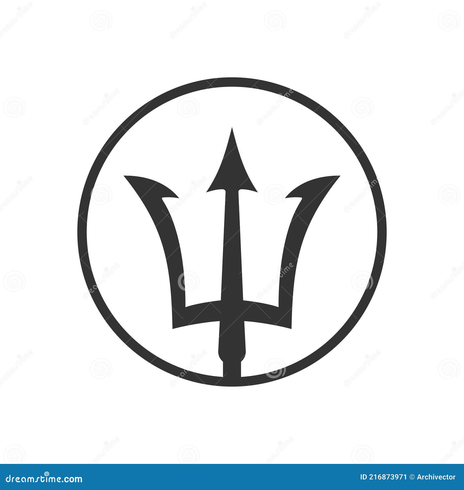 Trident Graphic Sign in the Circle Stock Vector - Illustration of ...
