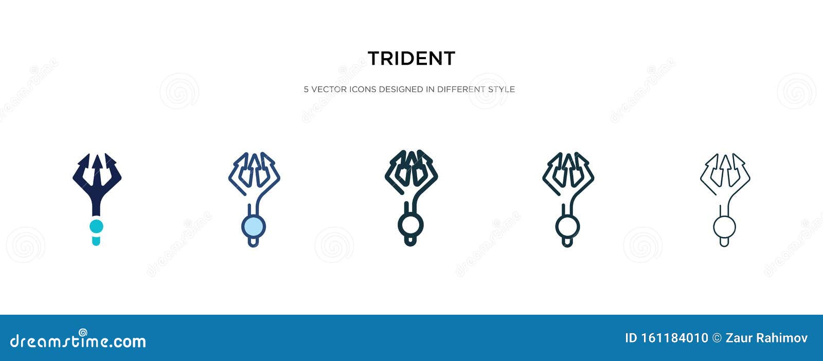 Trident Icon Set. Trident Neptune Weapon Collection. Stock Image ...