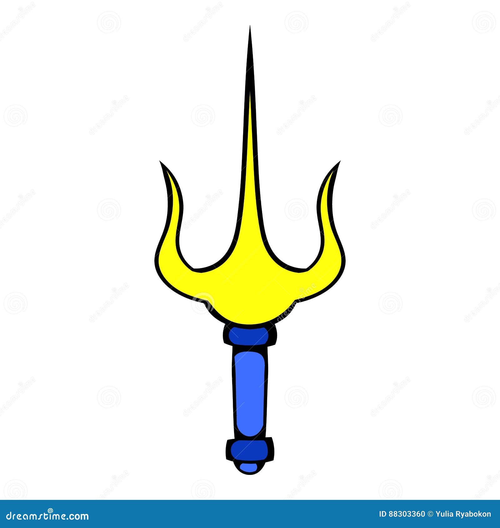 Trident Ninja Weapon Cartoon Icon Vector Illustration | CartoonDealer ...