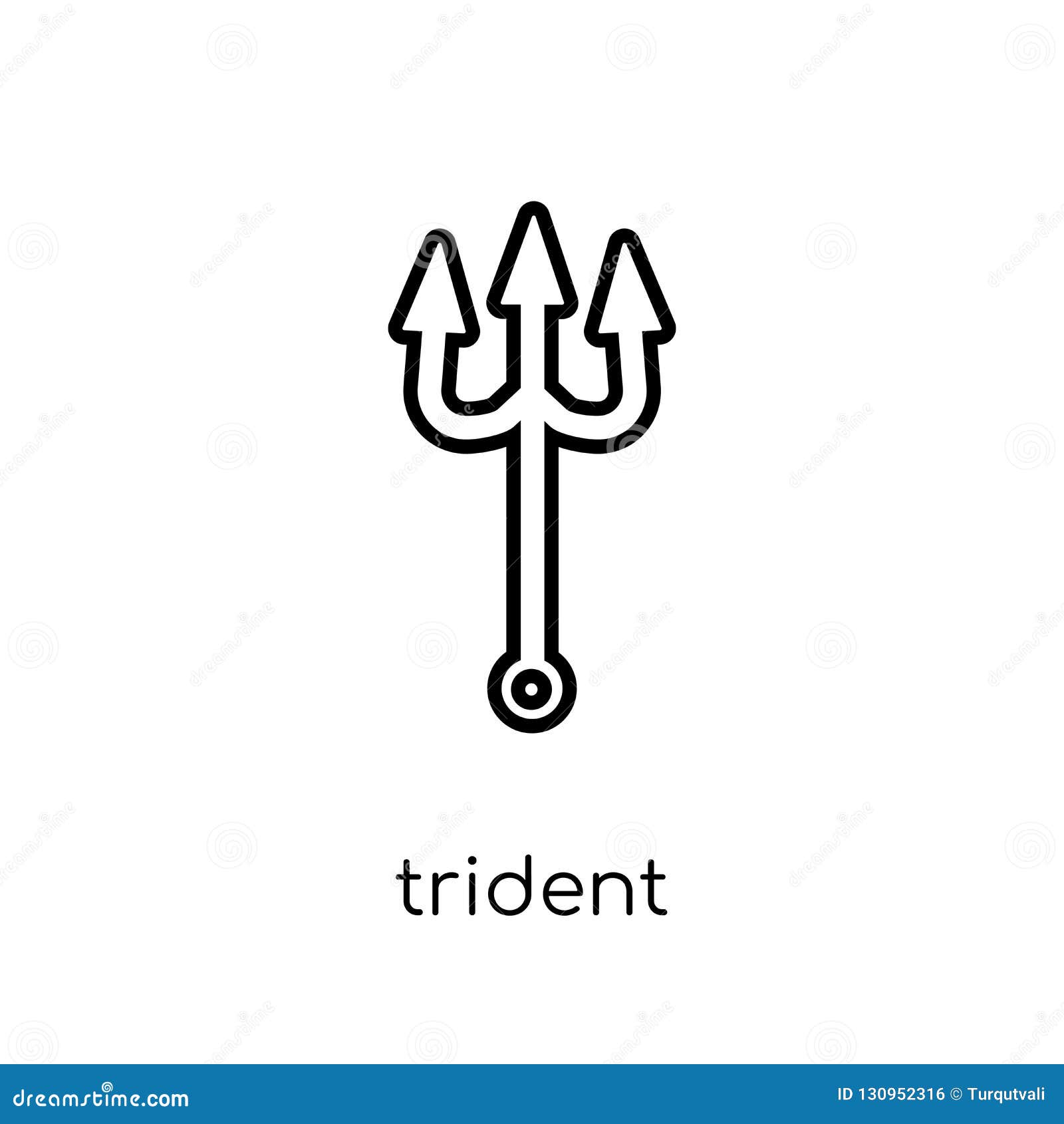Trident Icon. Trendy Modern Flat Linear Vector Trident Icon on W Stock ...