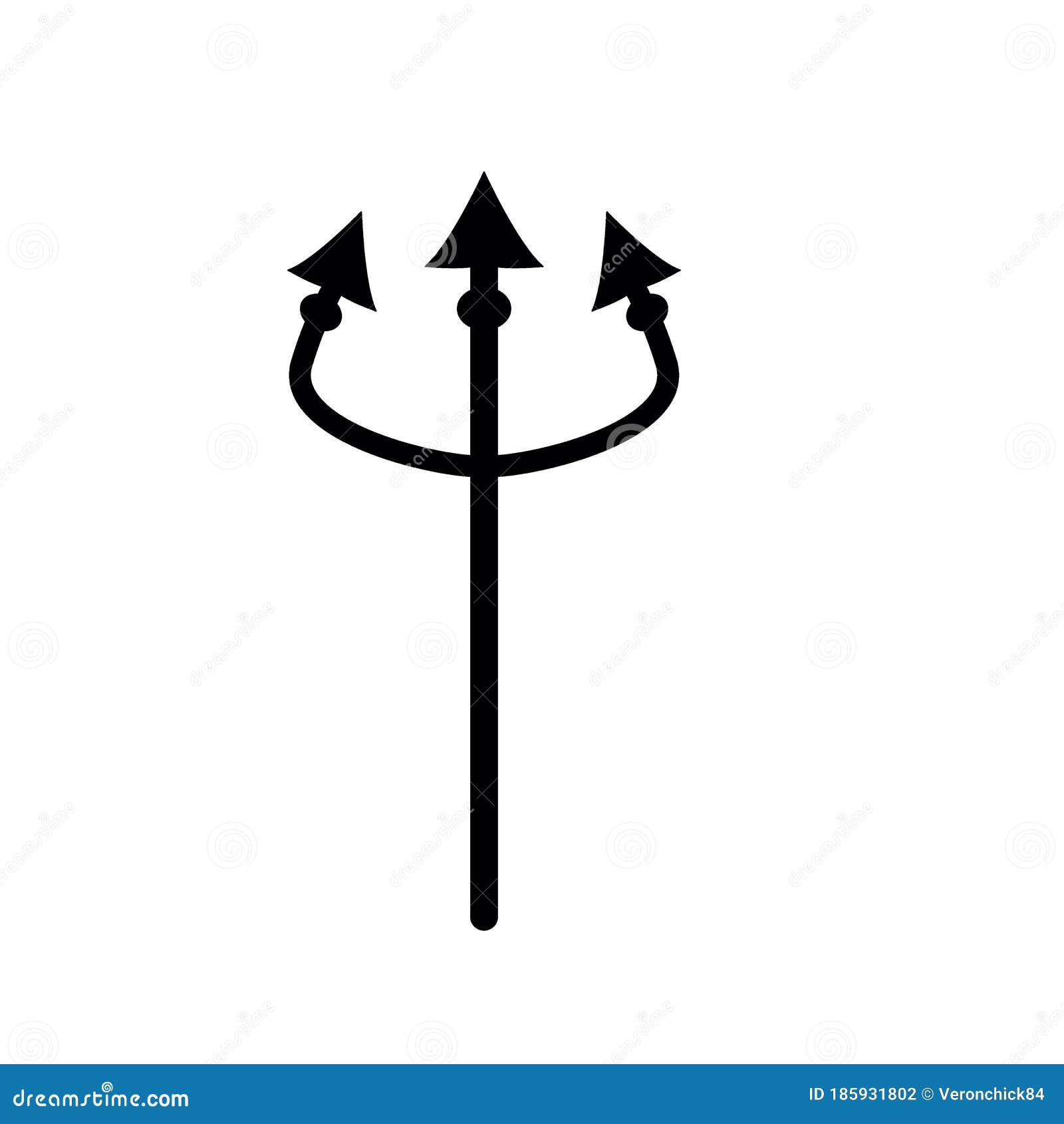Trident Icon Vector. Black Trident Symbol Stock Vector - Illustration ...