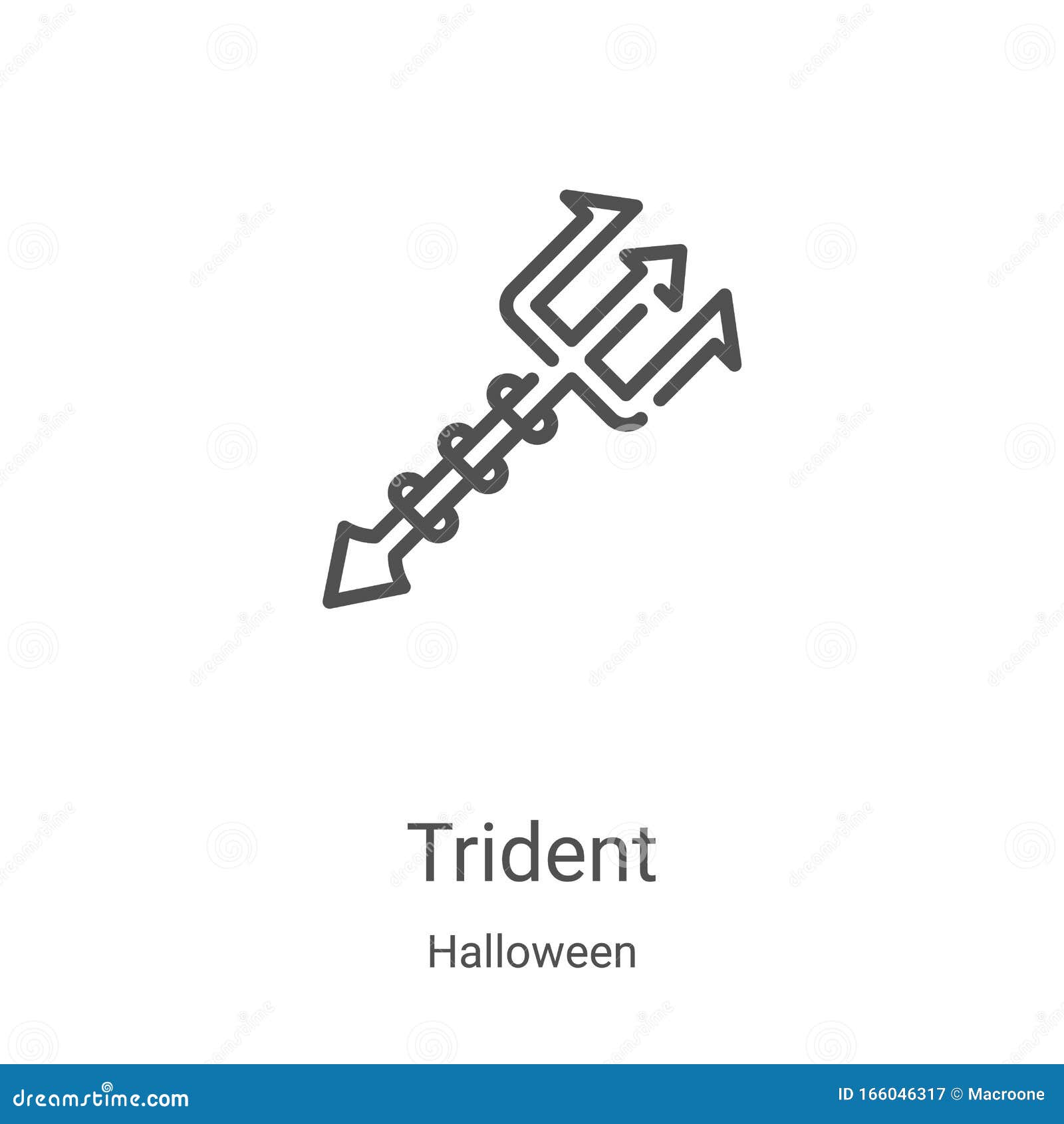 Trident Icon Vector from Halloween Collection. Thin Line Trident ...