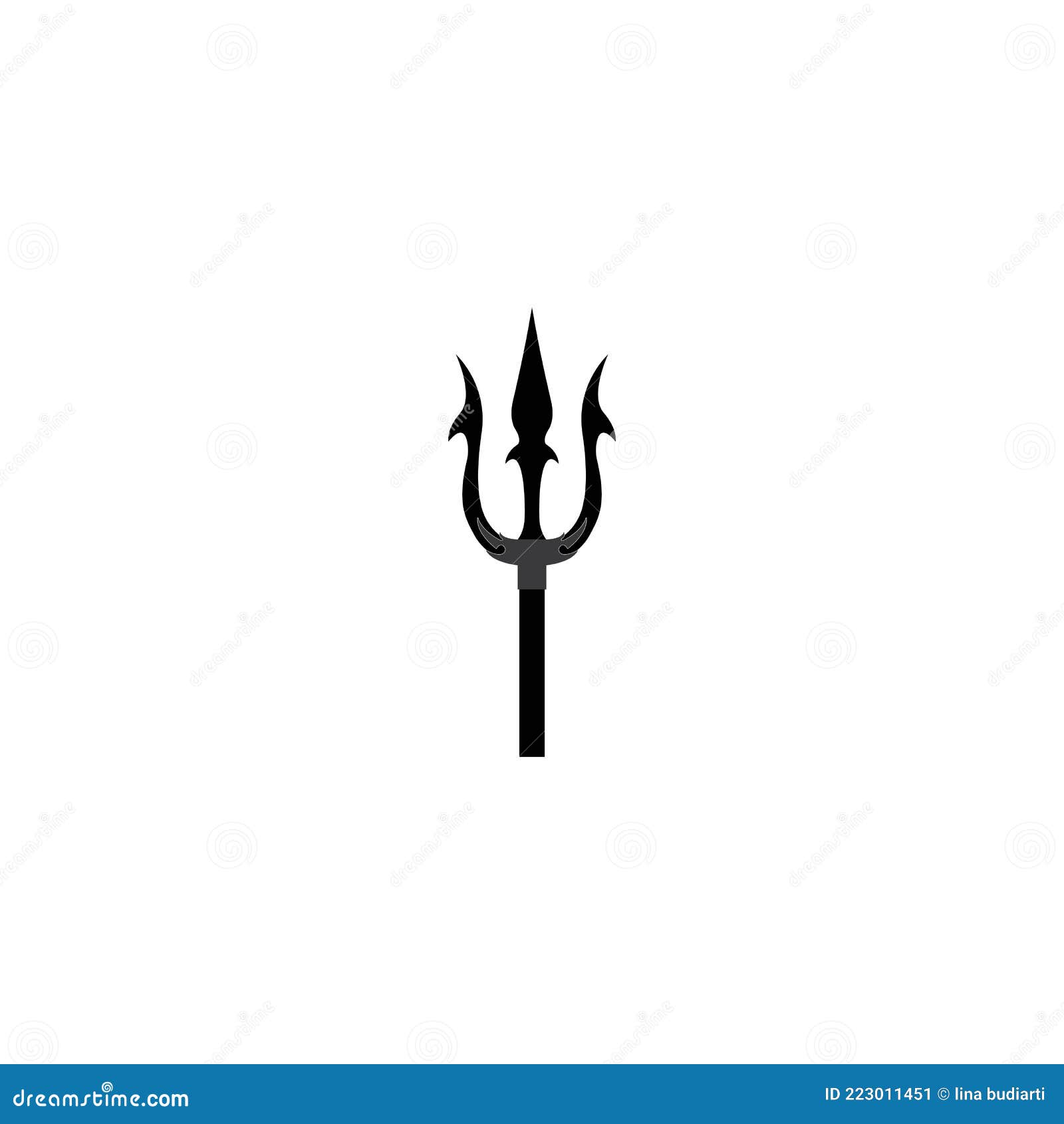 Trident icon stock vector. Illustration of oceanus, white - 223011451