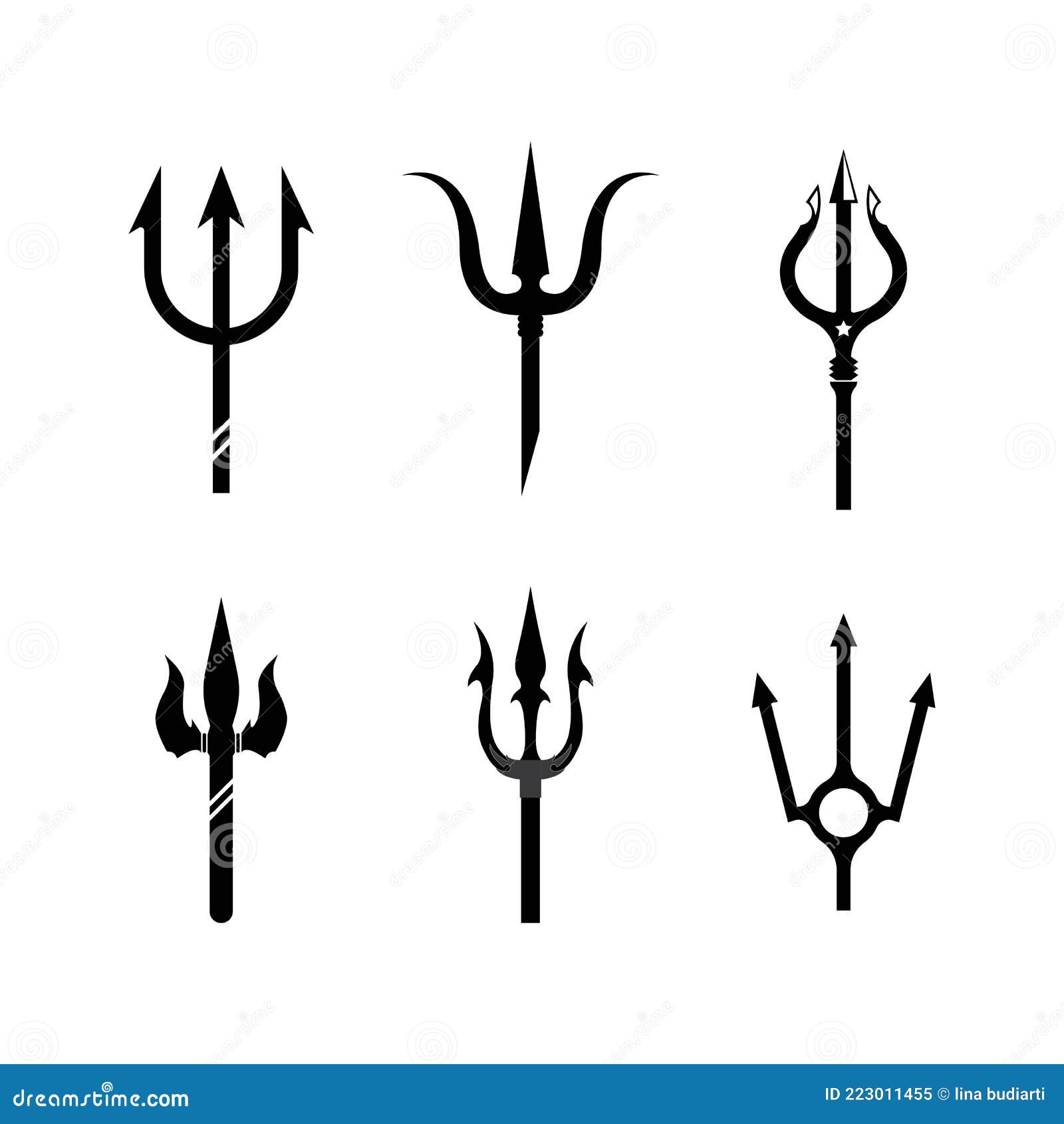 Trident icon stock vector. Illustration of white, icon - 223011455