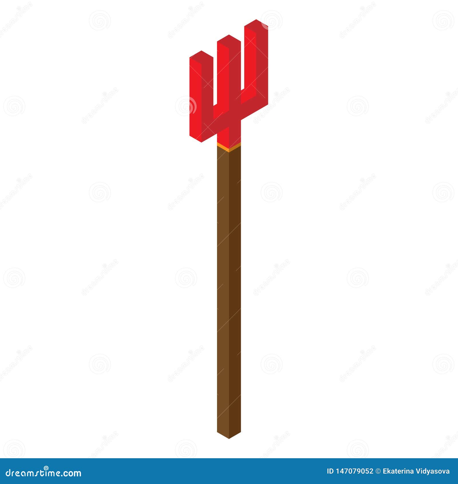 Trident Isometric 3d Icon on White Background Vector Illustration Stock ...