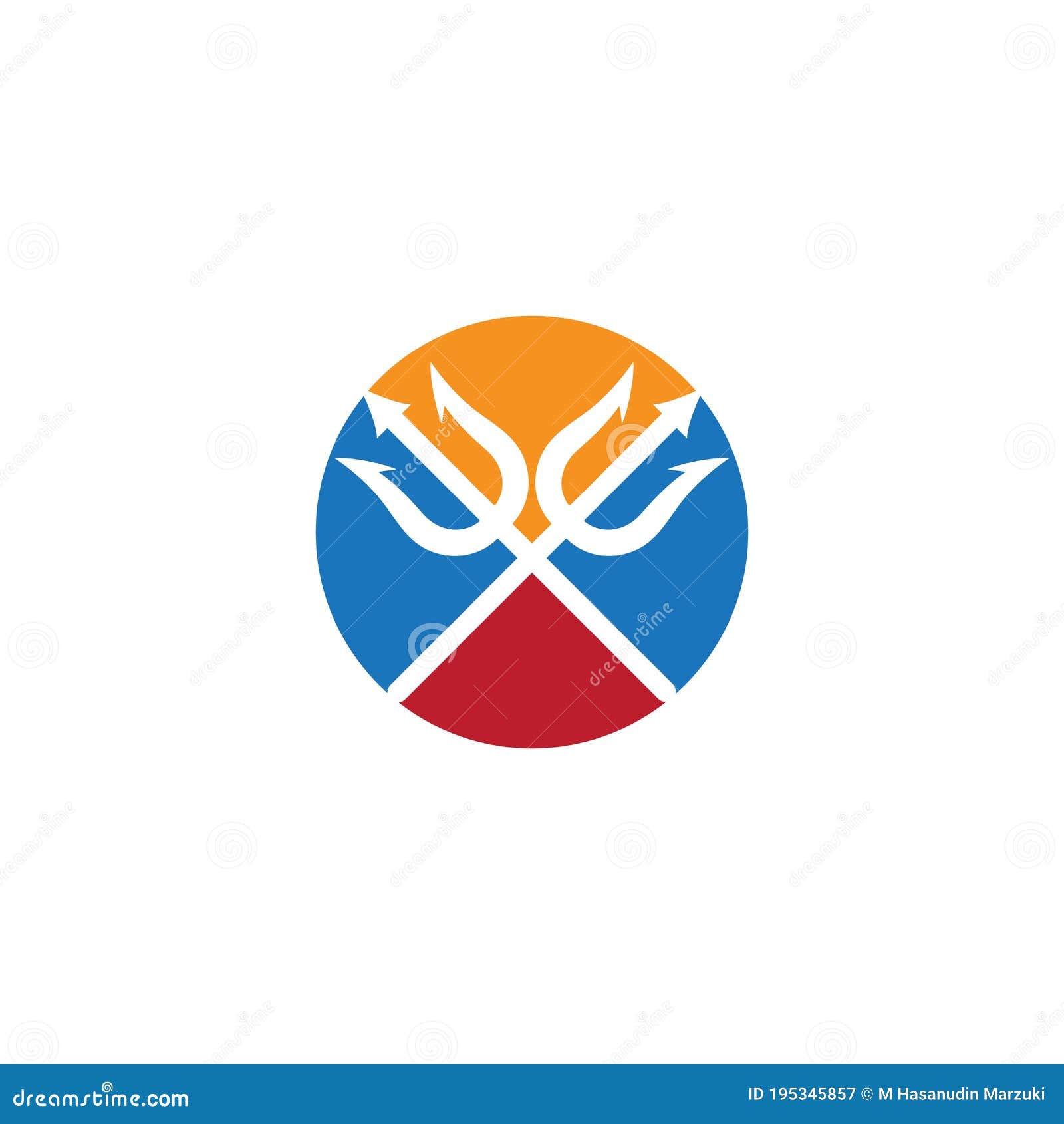 Trident logo icon stock vector. Illustration of identity - 195345857