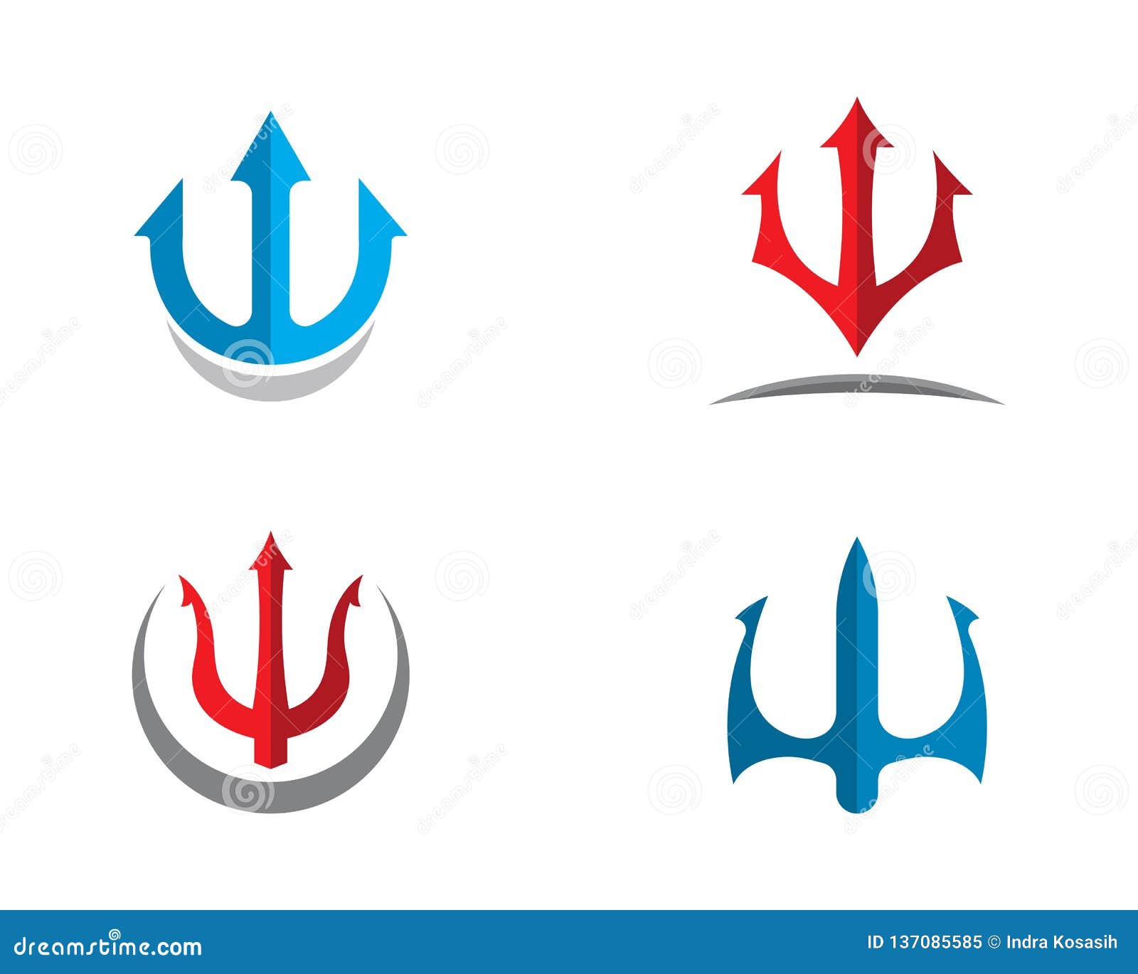 Trident Logo Template stock vector. Illustration of myth - 137085585