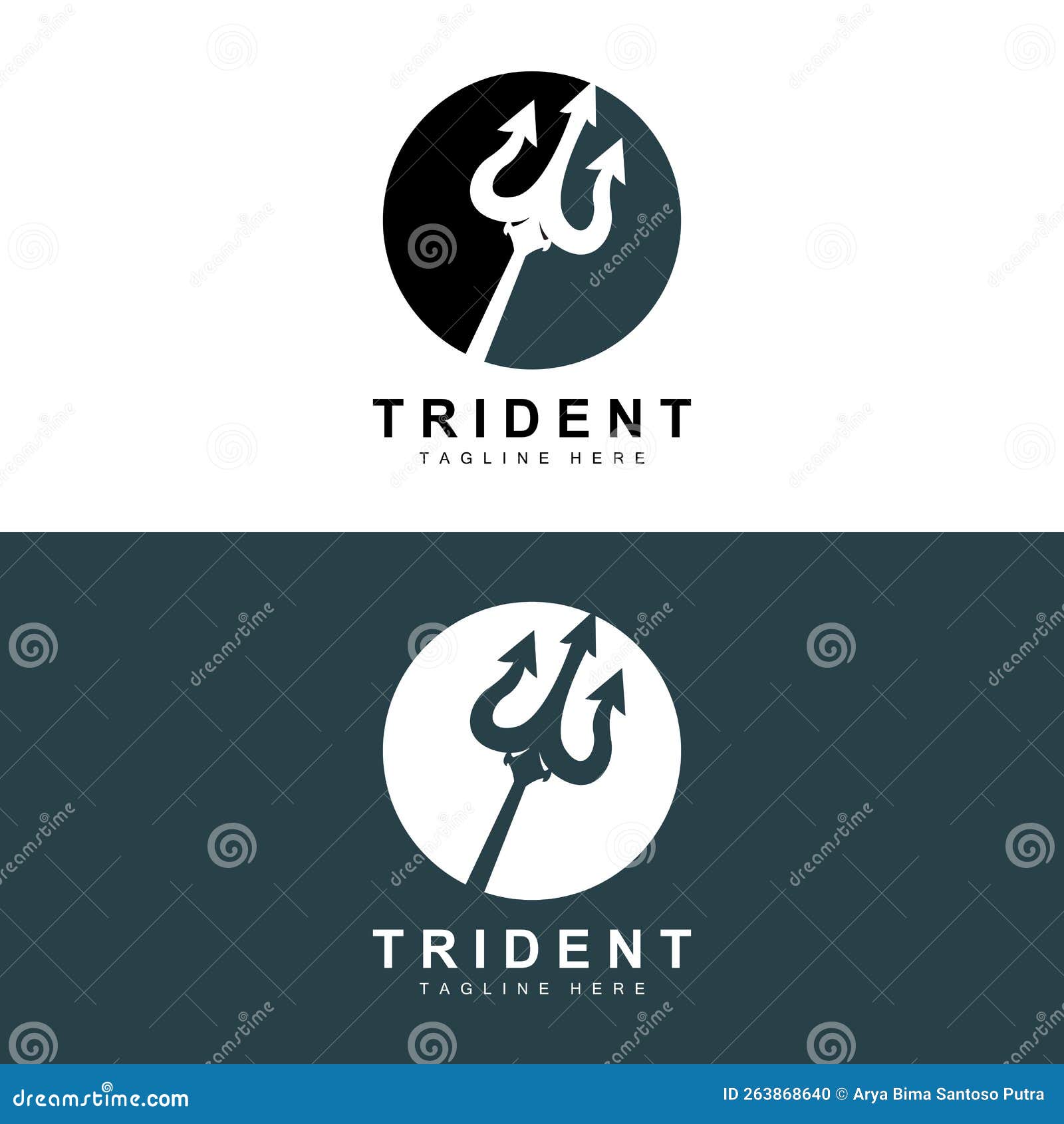 Trident Logo Template Vector Icon Design, God War Weapon, Spear Power ...