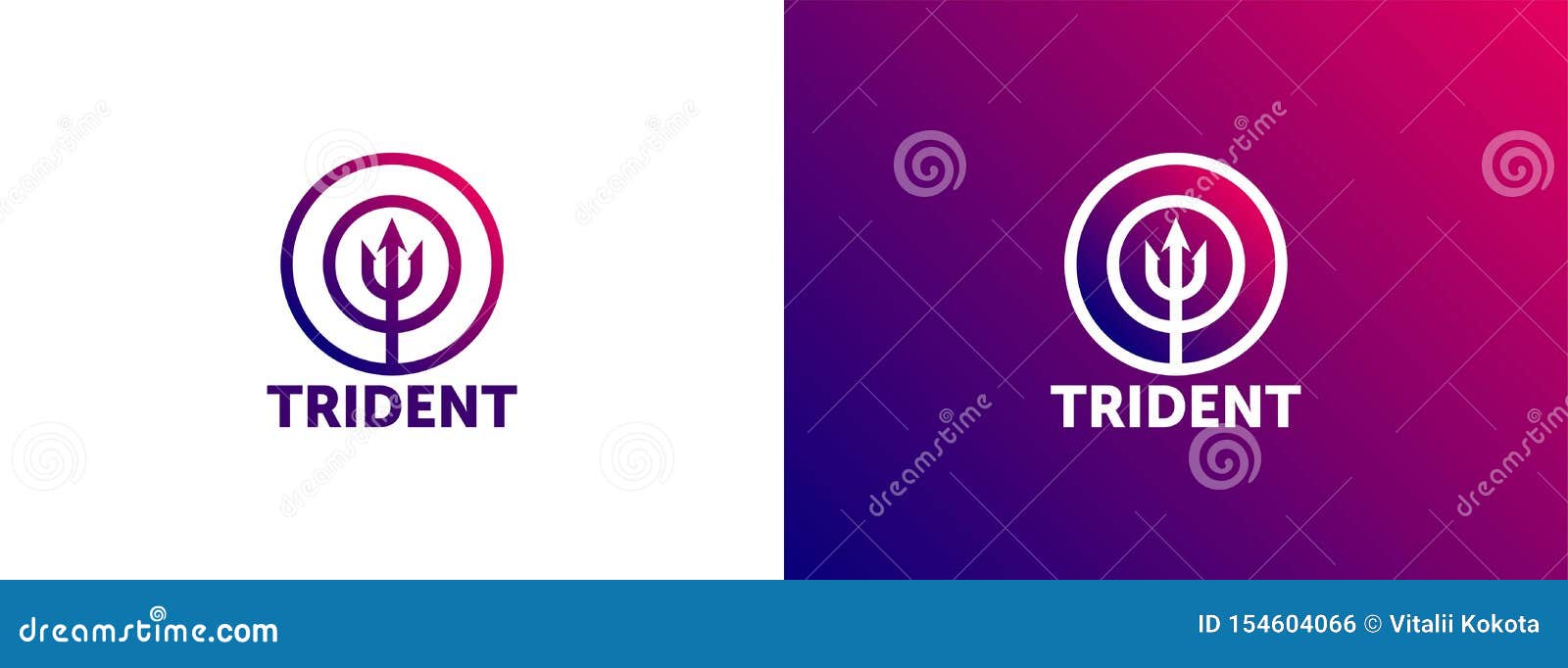 Trident Logo Template Vector Icon Illustration Design. Abstract Color ...