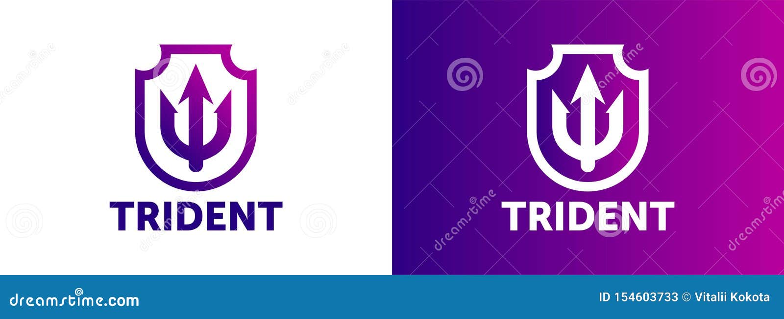 Trident Logo Template Vector Icon Illustration Design. Abstract Color ...