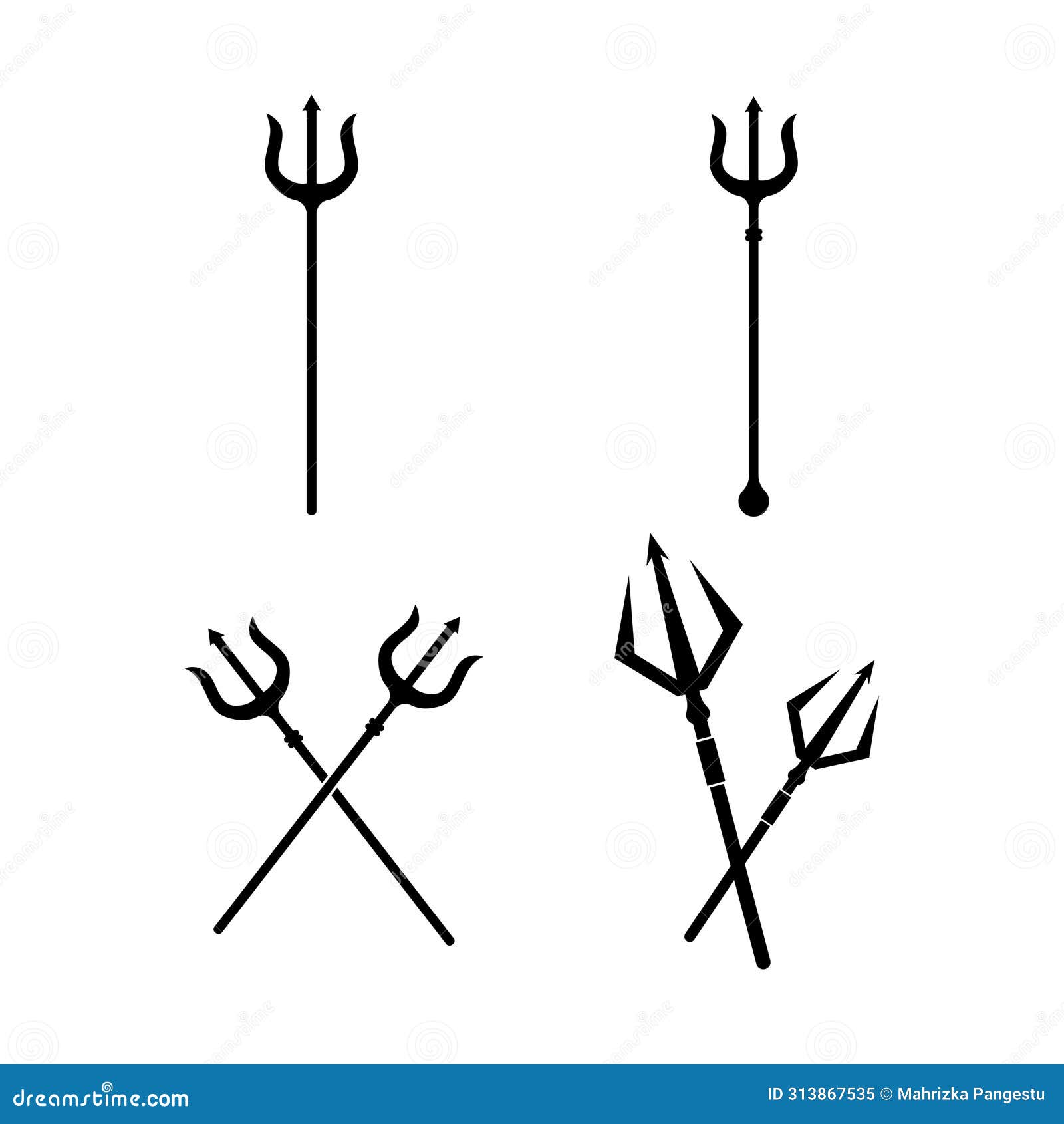 Trident logo stock vector. Illustration of zeus, trident - 313867535