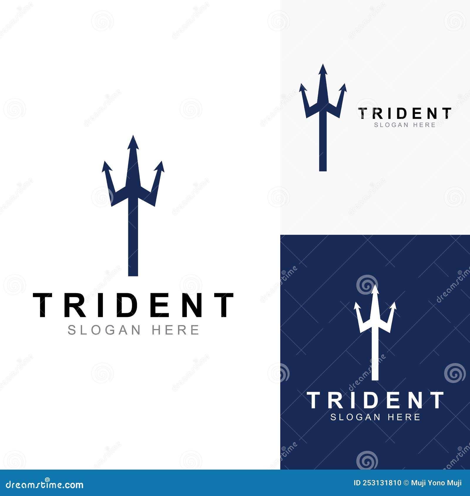 Trident Logo Using a Design Concept Vector Illustration Template Stock ...