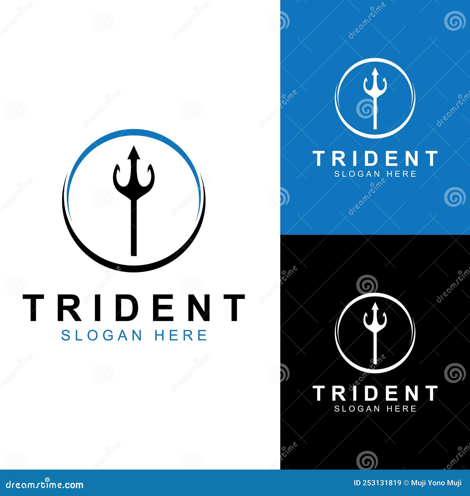 Trident Logo Using a Design Concept Vector Illustration Template Stock ...