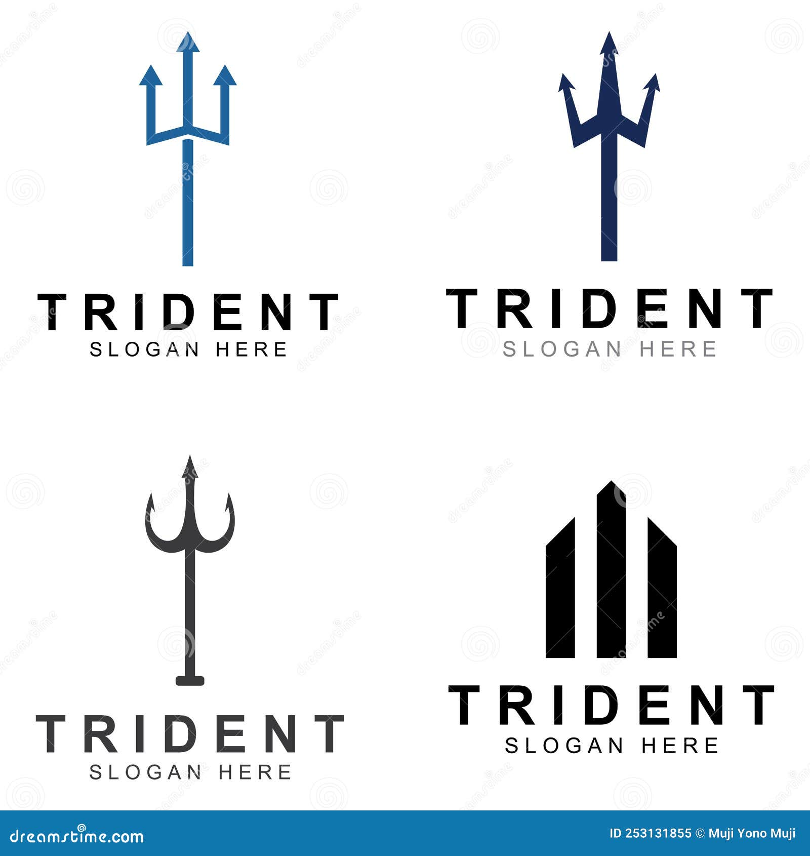 Trident Logo Using a Design Concept Vector Illustration Template Stock ...