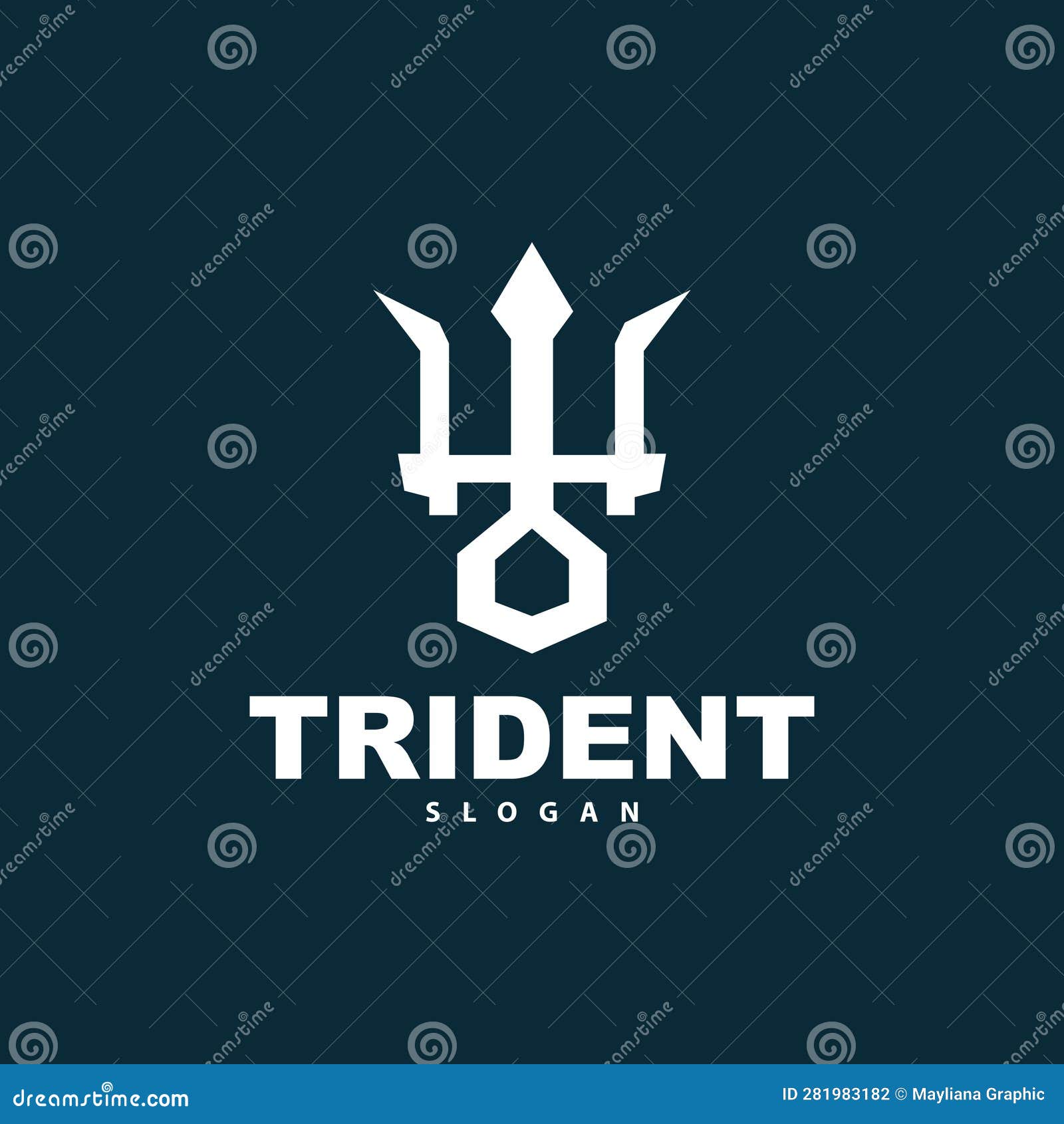 Trident Logo, Vector Magic Spear of Poseidon Neptune, Triton King ...