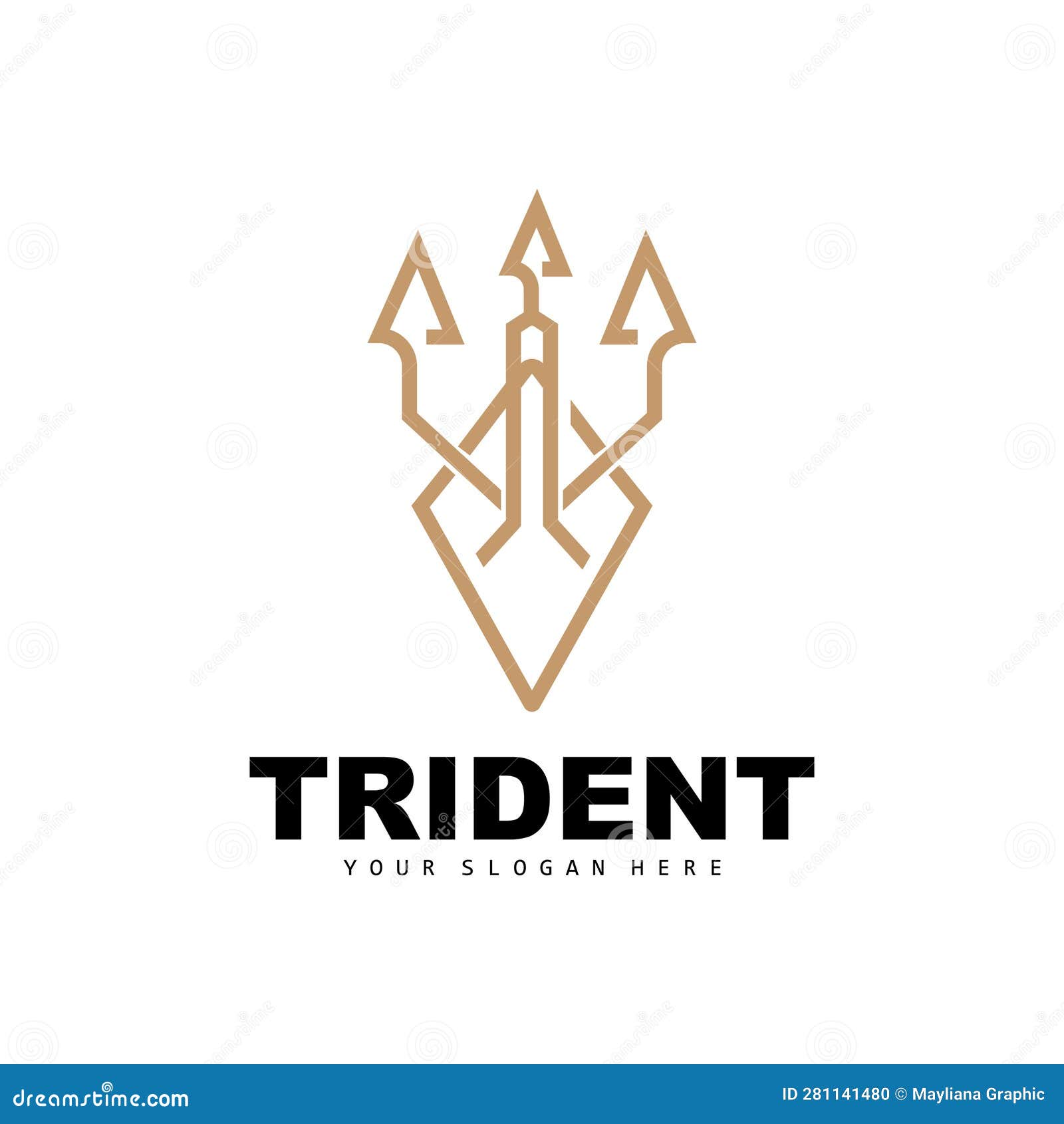 Trident Logo, Vector Magic Spear of Poseidon Neptune, Triton King ...