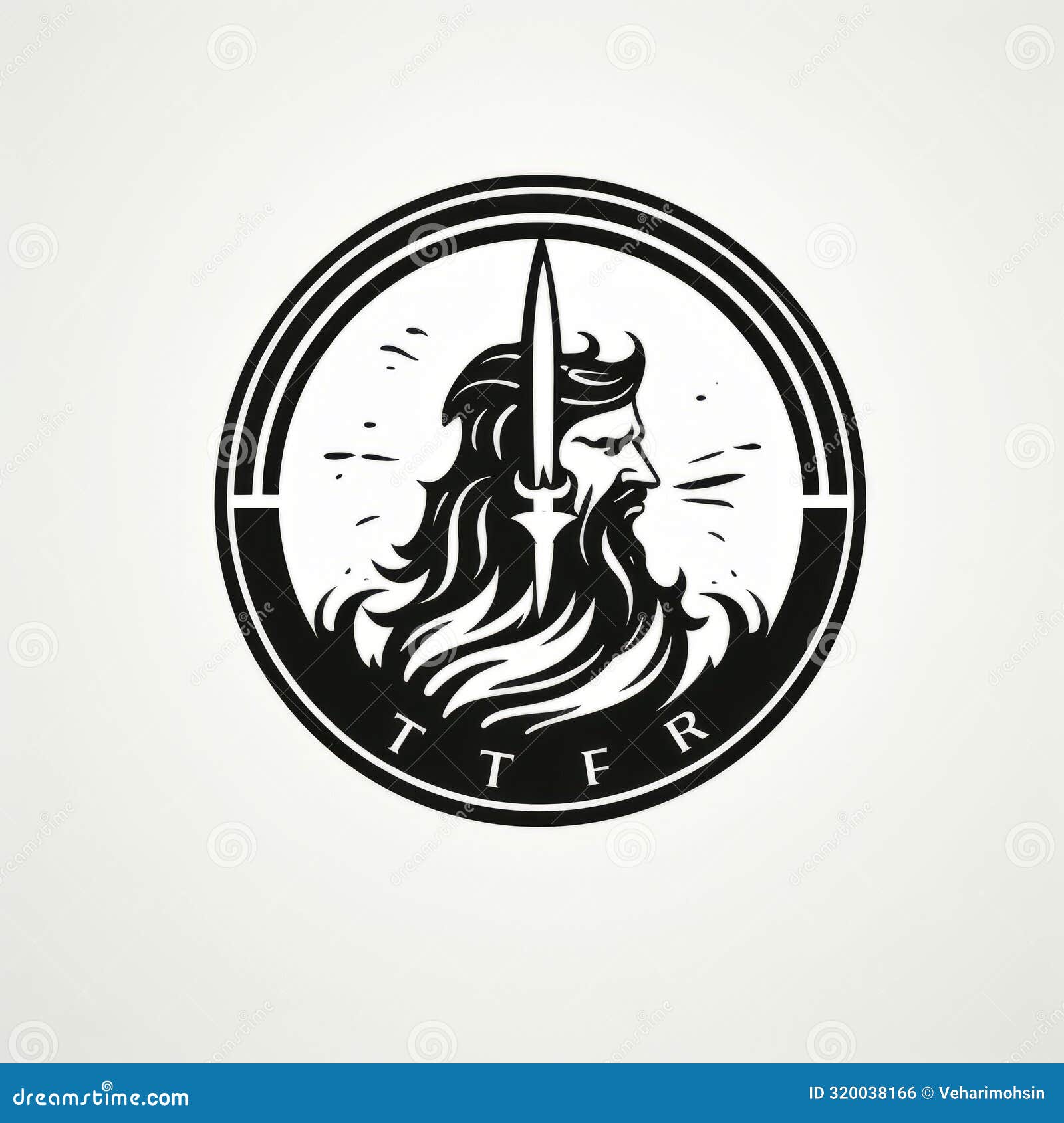 Trident With Wave In The Book Logo Vector Illustration | CartoonDealer ...