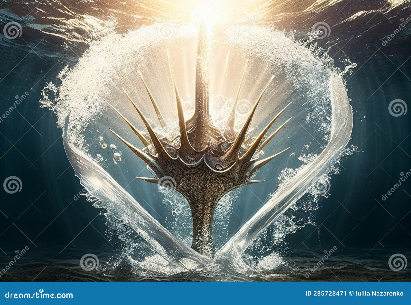 Trident of Poseidon in the Water in the Sun. AI Generated Stock ...