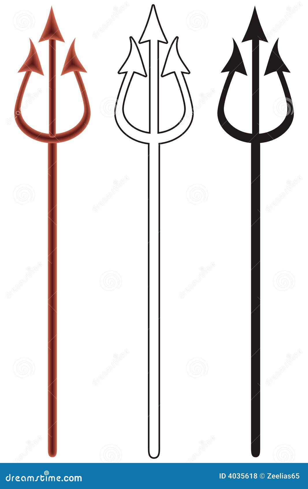 Tridents stock vector. Illustration of pointed, demon - 4035618