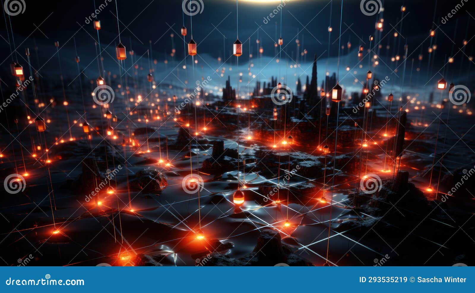 Tridimensional Interconnectivity: Exploring the 3D Network Stock Image ...