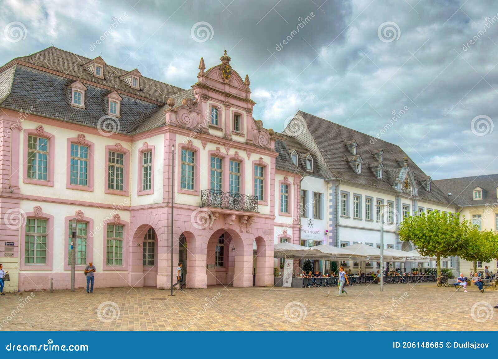 TRIER, GERMANY, AUGUST 14, 2018: Domfreihof Square in Trier, Germany ...