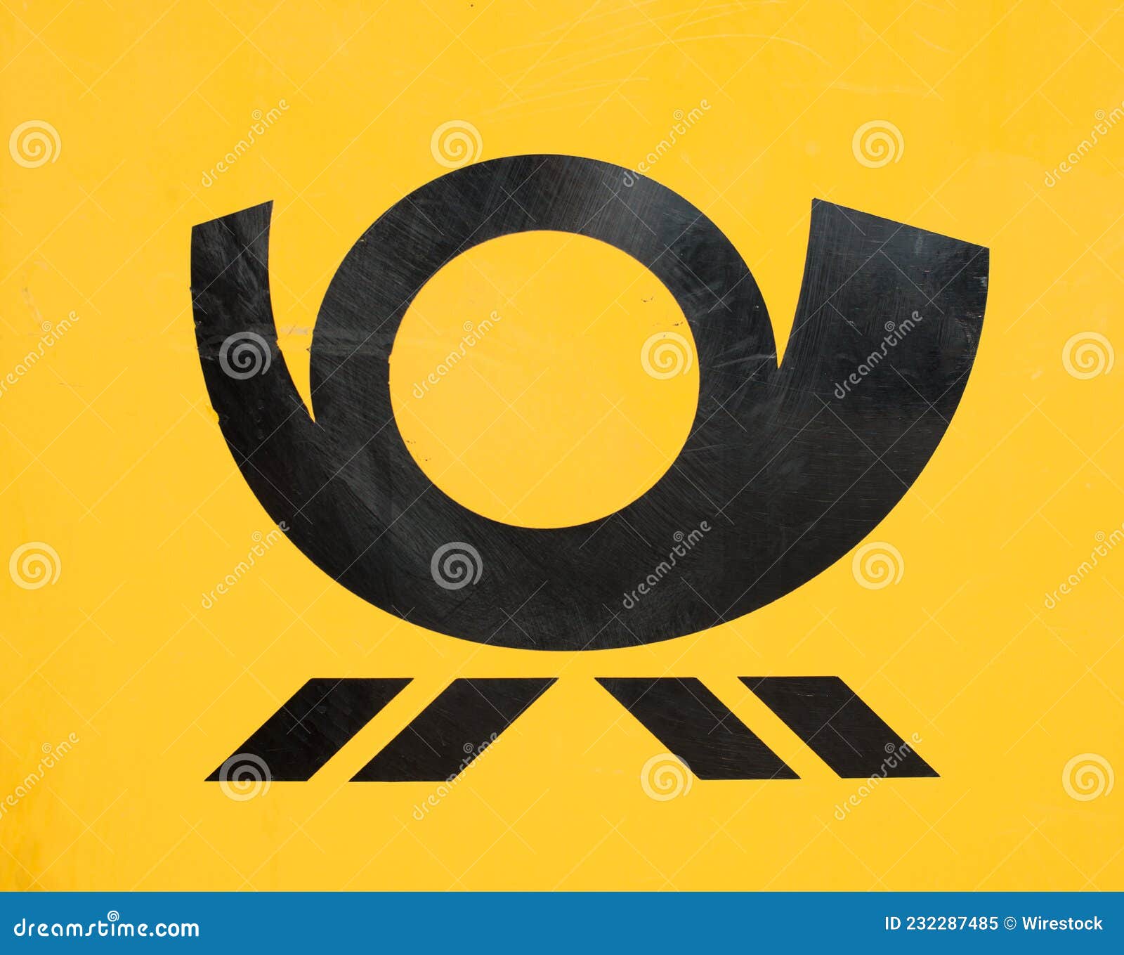 Sign of the german post editorial image. Image of design - 232287485