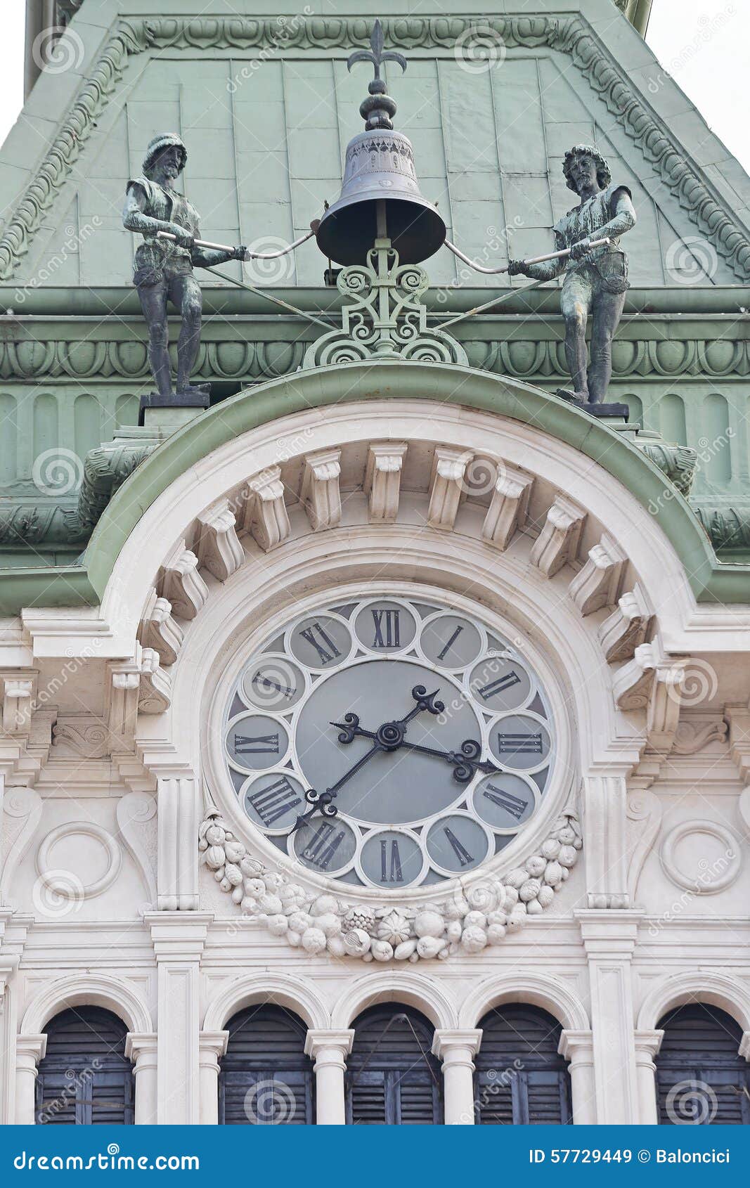 Trieste Clock Bell stock image. Image of architecture - 57729449